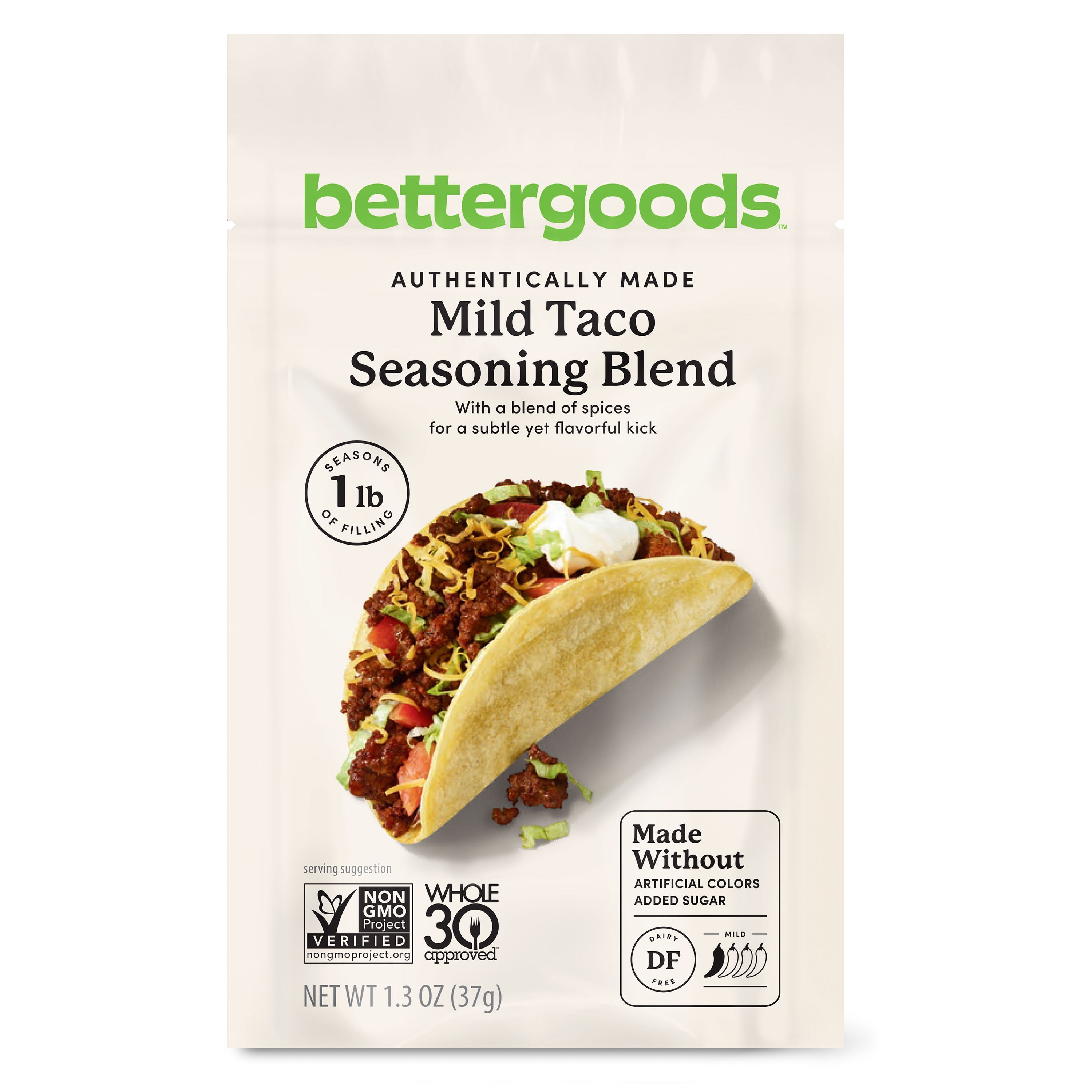 bettergoods Mild Taco Seasoning Blend, 1.3 oz, Spices for Tacos, Mild ...