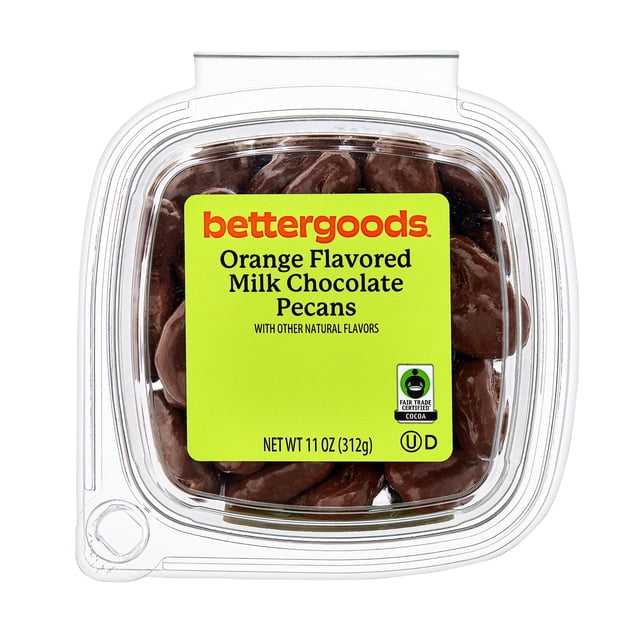 bettergoods Orange Milk Chocolate Pecans, 11 oz Tub for Office ...
