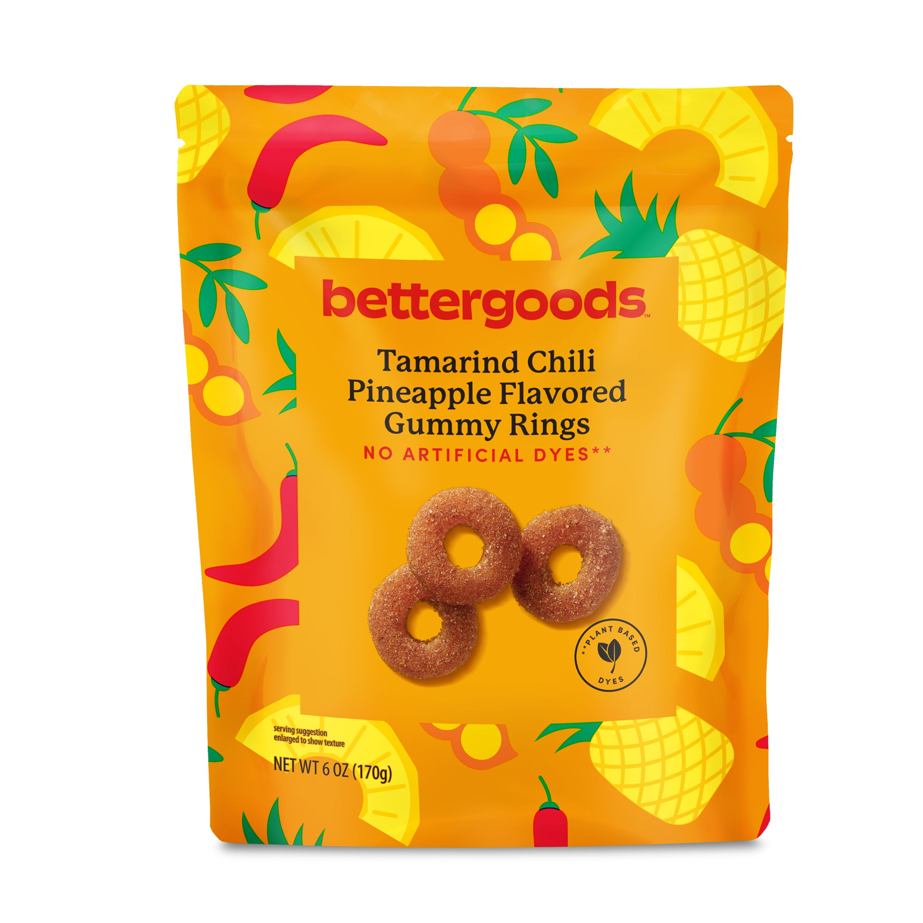 bettergoods Tamarind and Chili Pineapple Flavored Gummy Rings, 6 oz ...