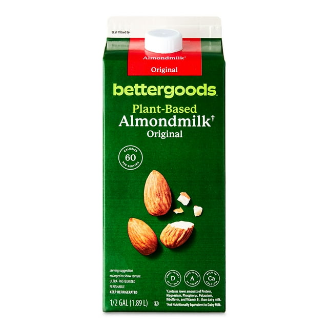 bettergoods Plant-Based Original Almondmilk, Half Gallon - Walmart.com