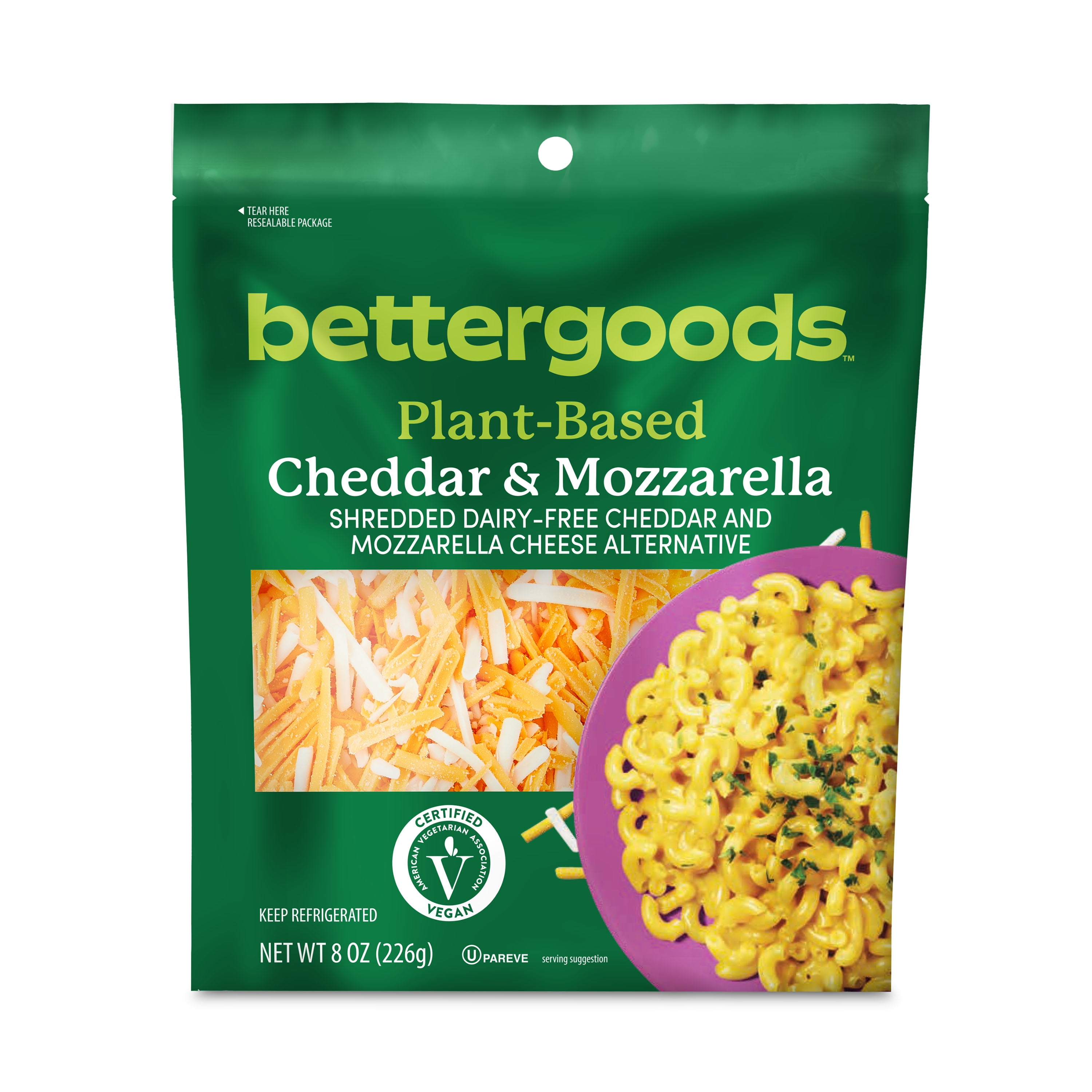 bettergoods Plant-Based Shredded Cheddar & Mozzarella Cheese ...
