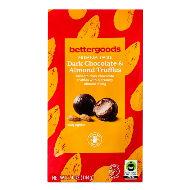 bettergoods Premium Swiss Dark Chocolate & Almond Truffles, 5.1 oz ...
