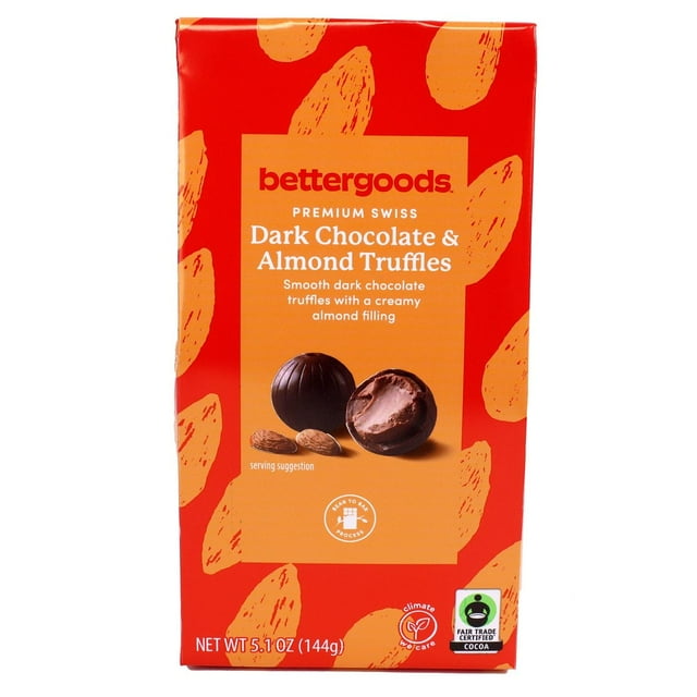 bettergoods Premium Swiss Dark Chocolate and Almond Truffles, 5.1 oz - Walmart.com