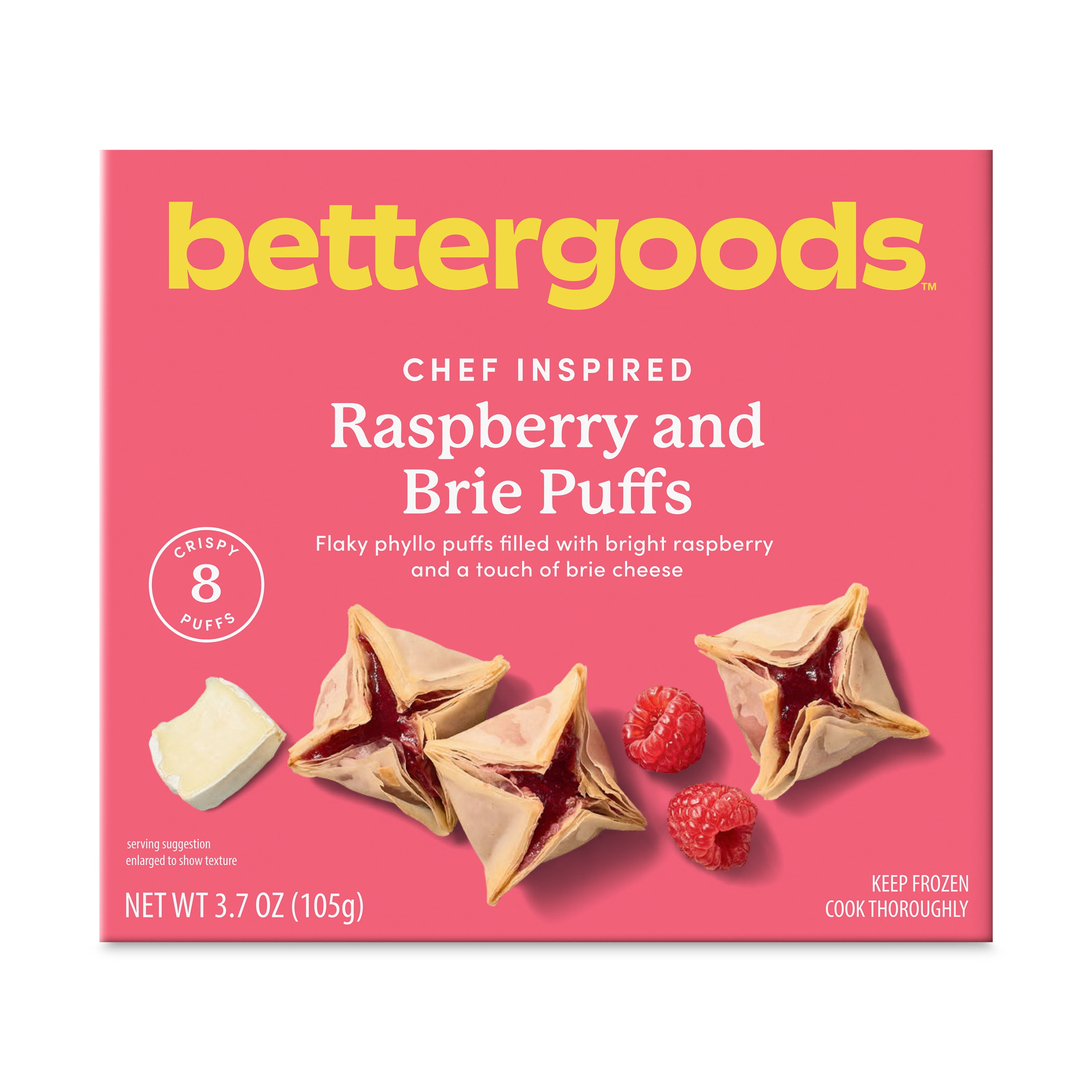 bettergoods Raspberry and Brie Puffs, 3.7 oz, 8 Count (Frozen ...