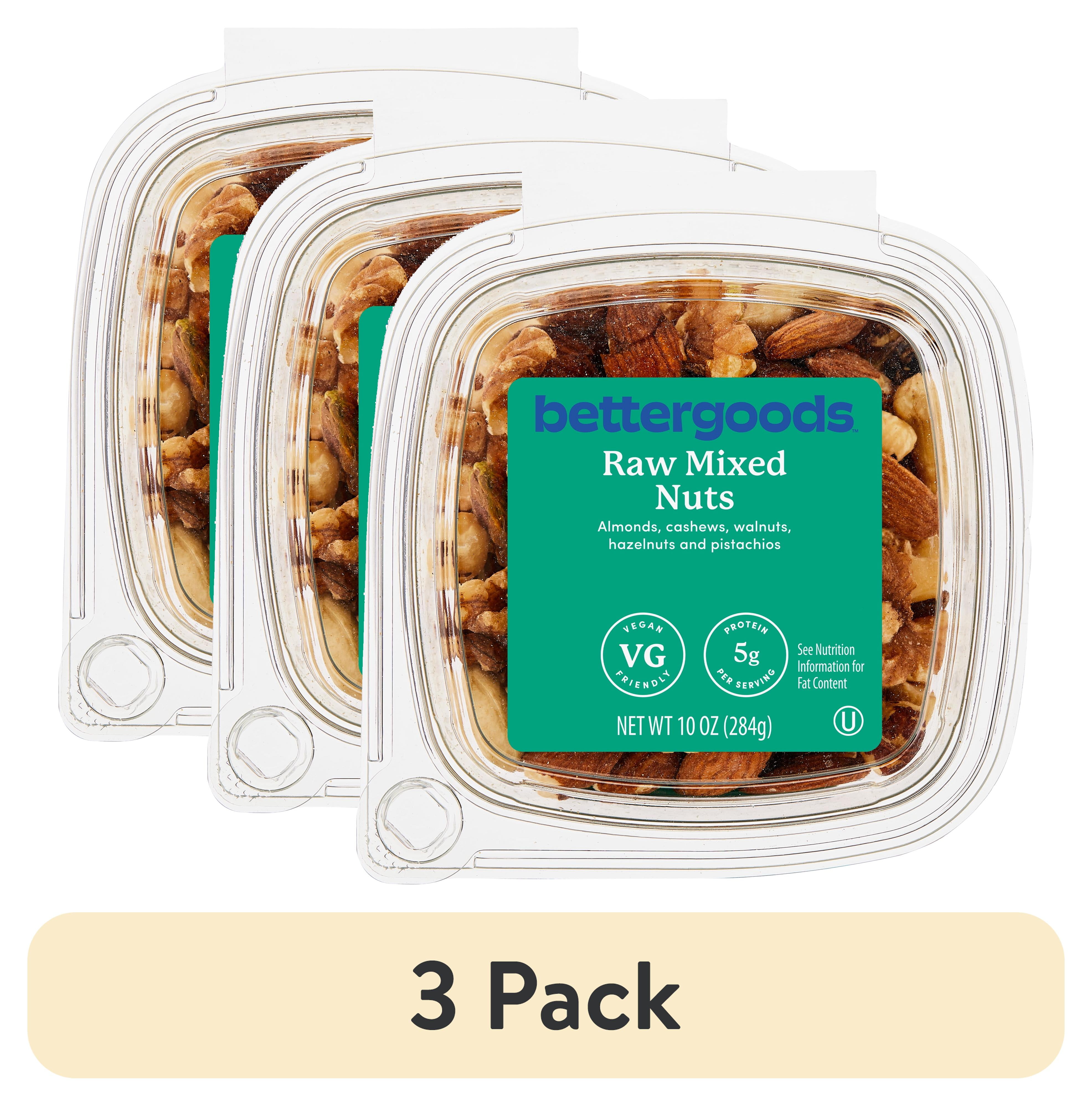 (3 pack) bettergoods Raw Mixed Nuts, 10 oz Tub - Walmart.com