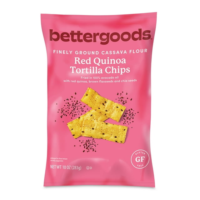 bettergoods Finely Ground Cassava Flour Red Quinoa Tortilla Chips, 10 ...