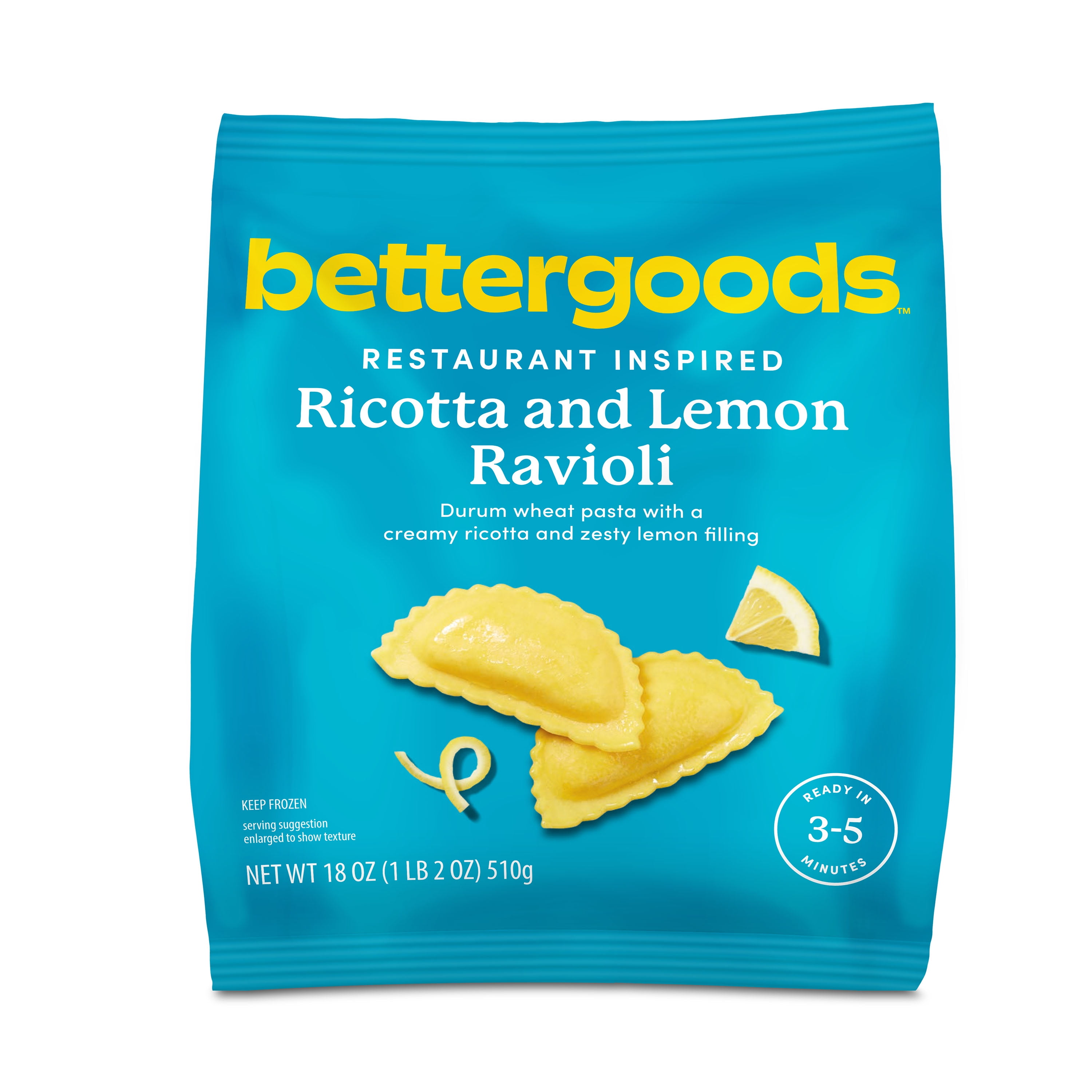 bettergoods Ricotta and Lemon Ravioli, 18 oz (Frozen) - Walmart.com