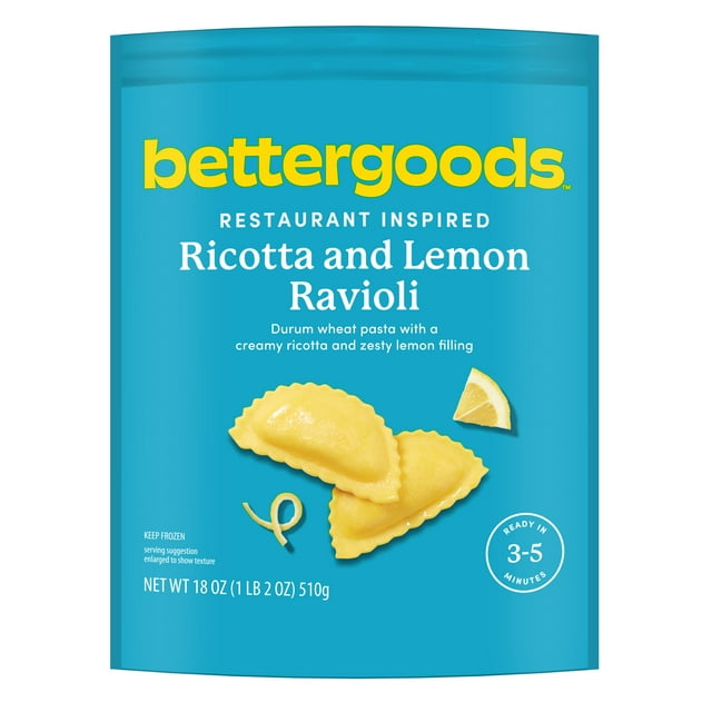 bettergoods Ricotta and Lemon Ravioli, 18 oz (Frozen) - Walmart.com