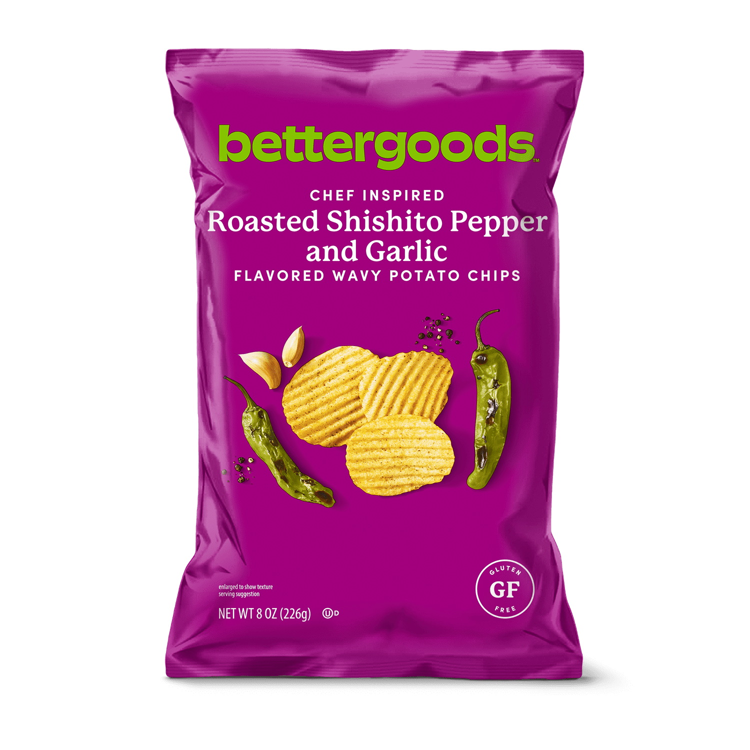 bettergoods Roasted Shishito & Garlic Wavy Potato Chips, 8 oz - Walmart.com