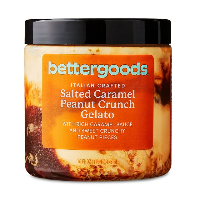 bettergoods Salted Caramel Peanut Crunch Gelato, 16 fl oz (Frozen ...