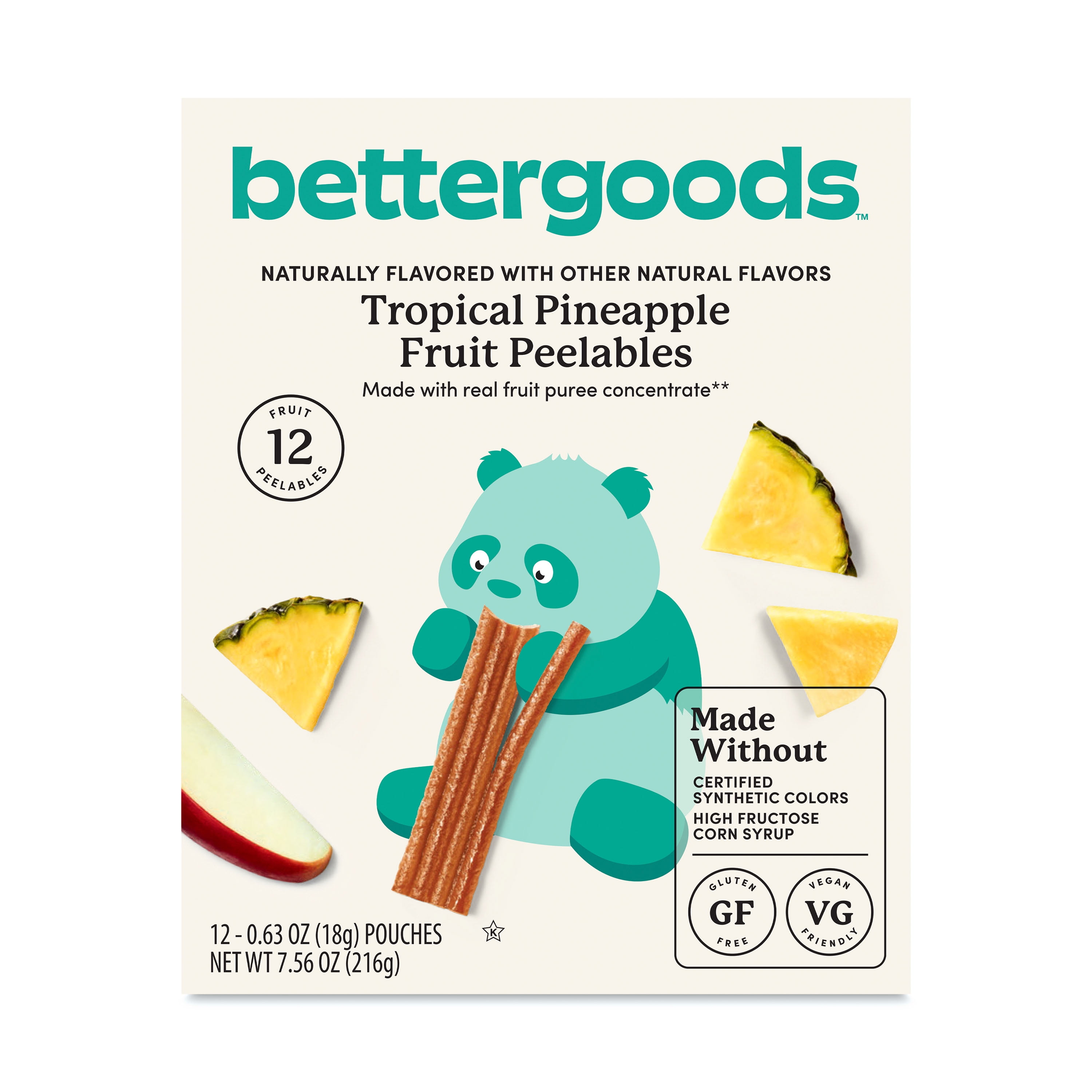 bettergoods Tropical Pineapple Fruit Peelables 0.63 oz 12 Count Natural ...