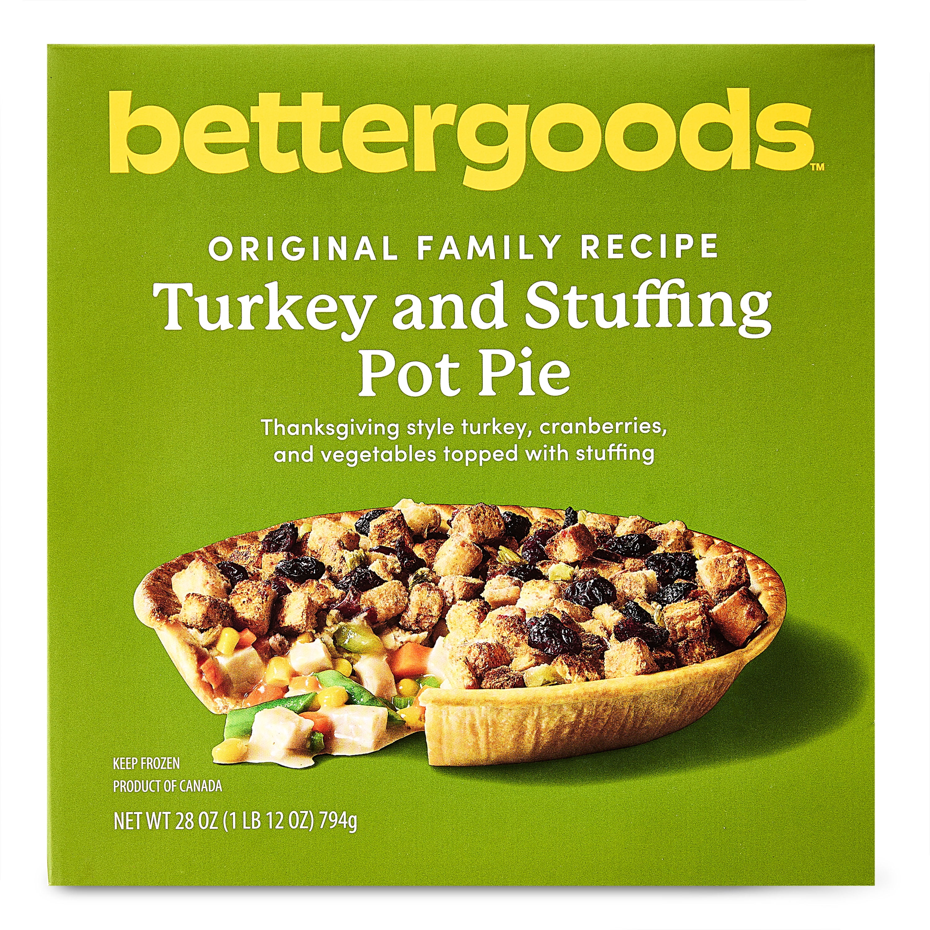 bettergoods Turkey and Stuffing Pot Pie 28 oz Frozen with Turkey ...
