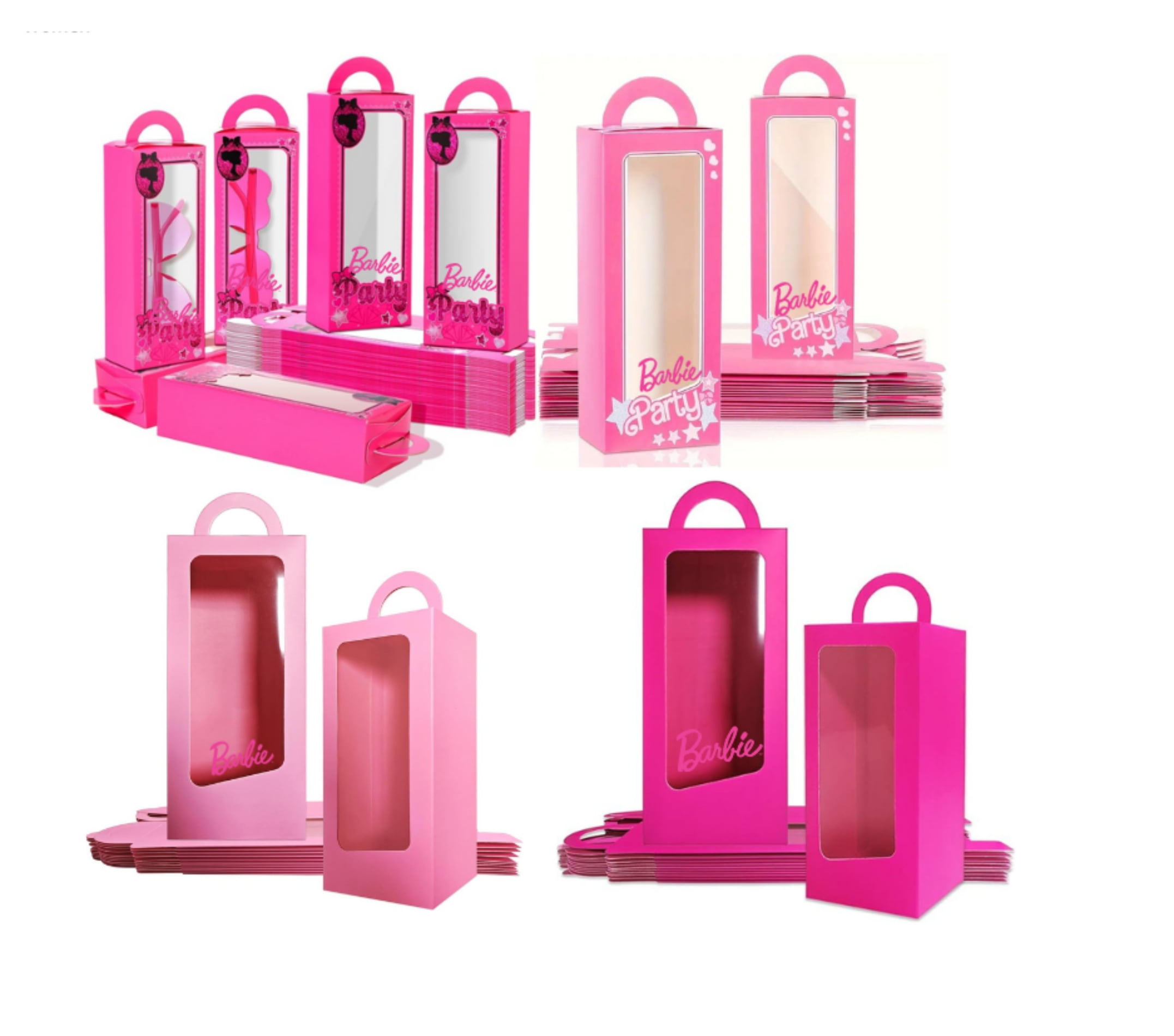 Barbie Pink 8-Pack Cardstock Party Favor Boxes, 8 x 4 inches, for Girls ...