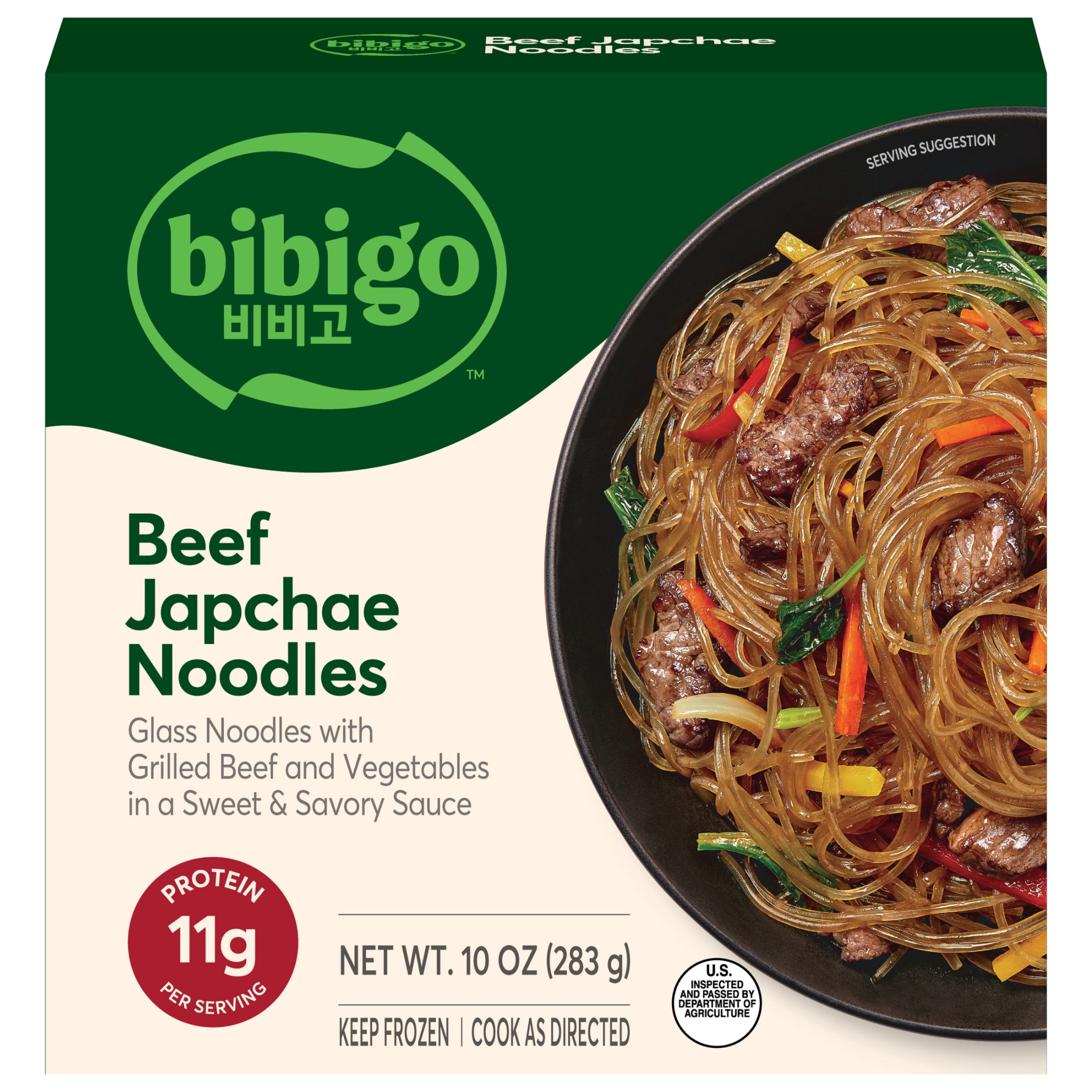 Bibigo Frozen Beef & Vegetable Japchae Noodles, 10.0 oz - Walmart.com