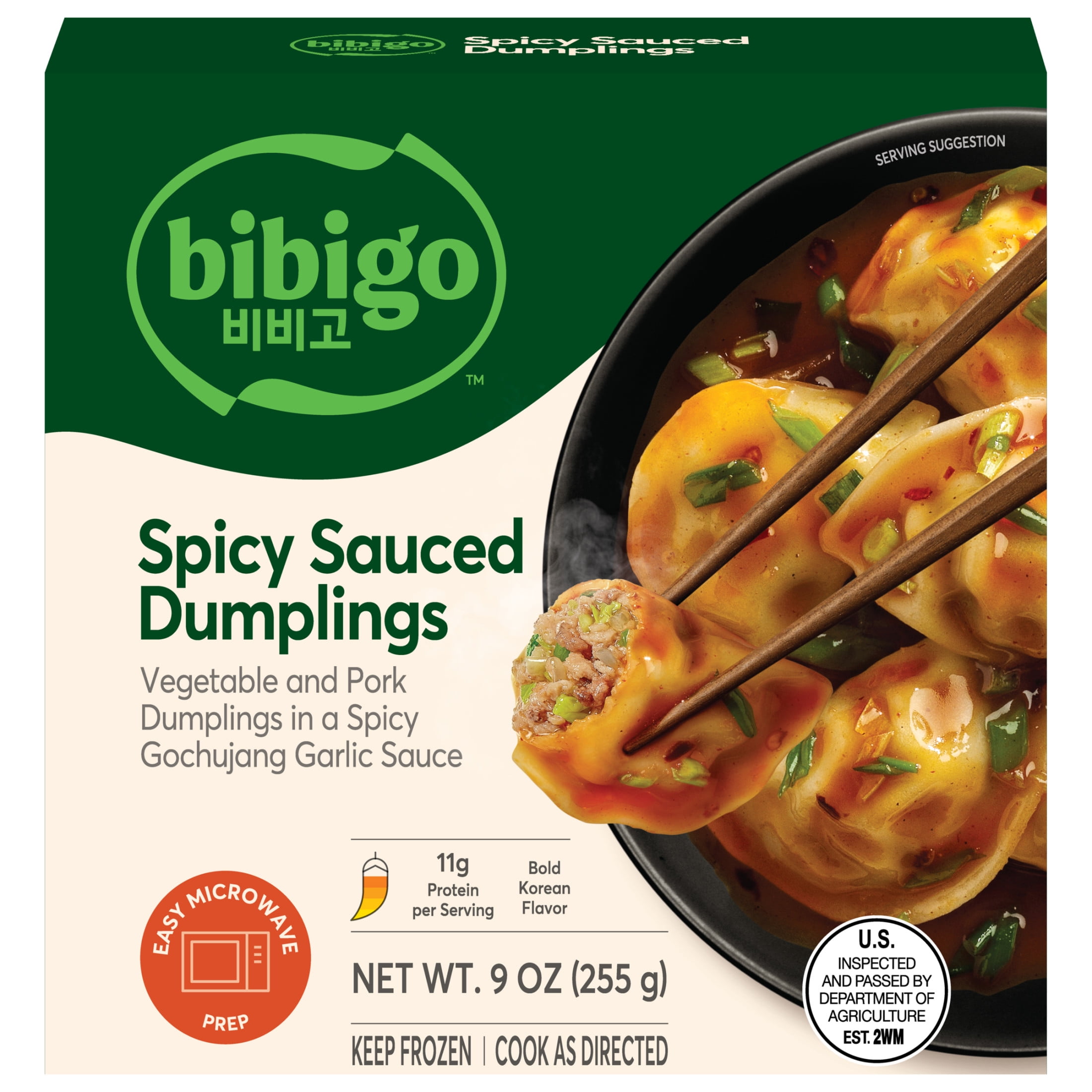 Bibigo Frozen Vegetable & Pork Spicy Sauced Dumplings, 9.01 oz ...