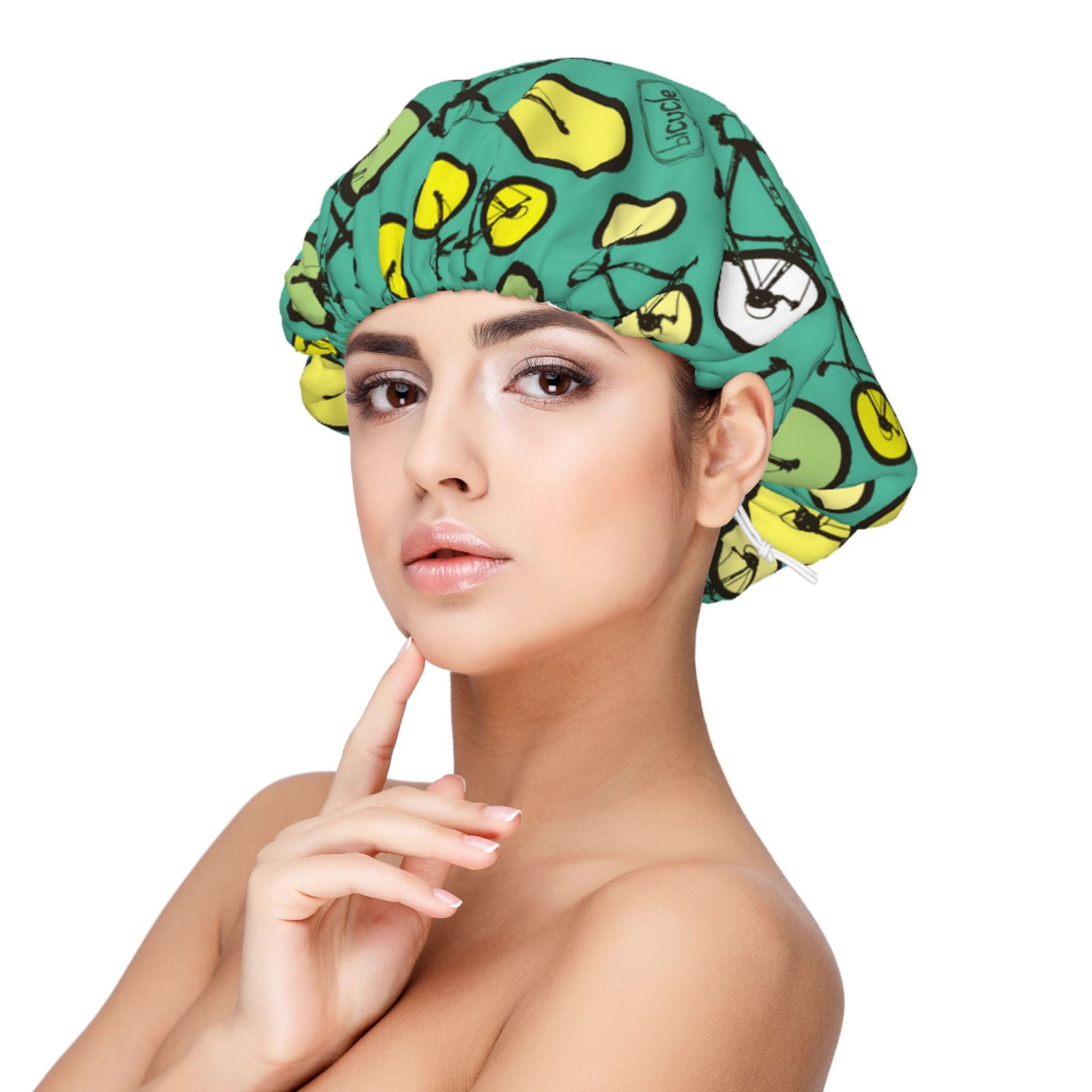 bicycle Pattern Silk Bonnet for Sleeping Women Men, Adjustable Elastic Satin Bonnet Bonnet for ...