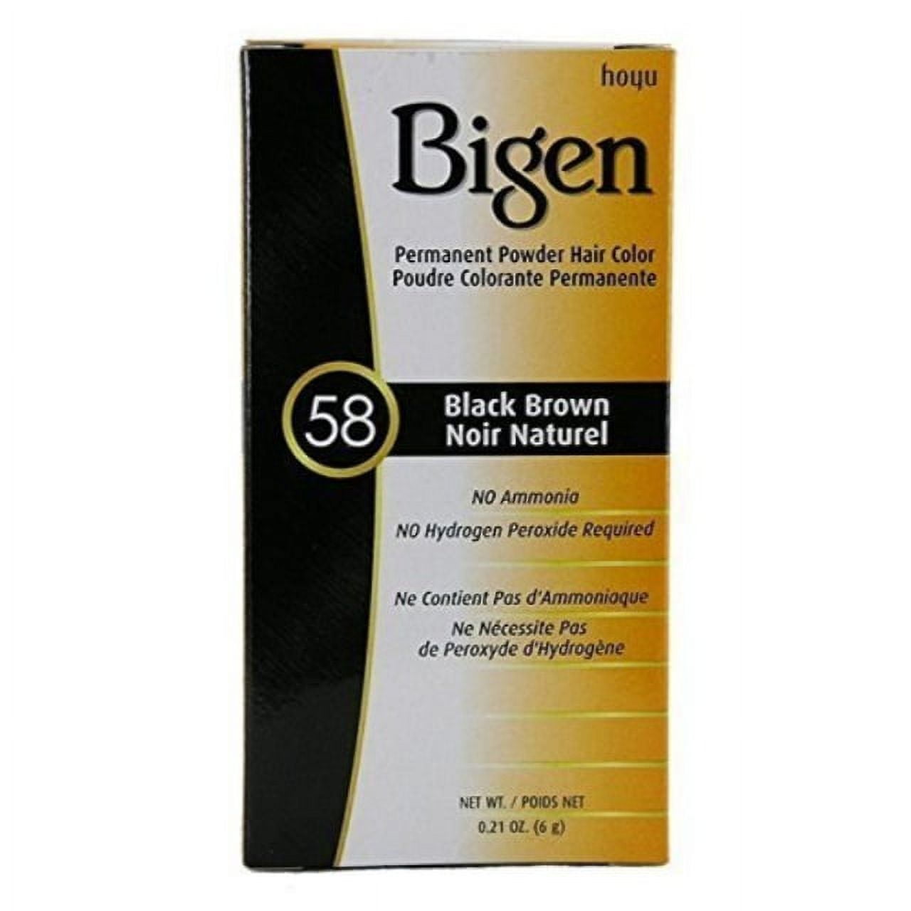 bigen permanent powder hair color - 58 black brown - Walmart.com