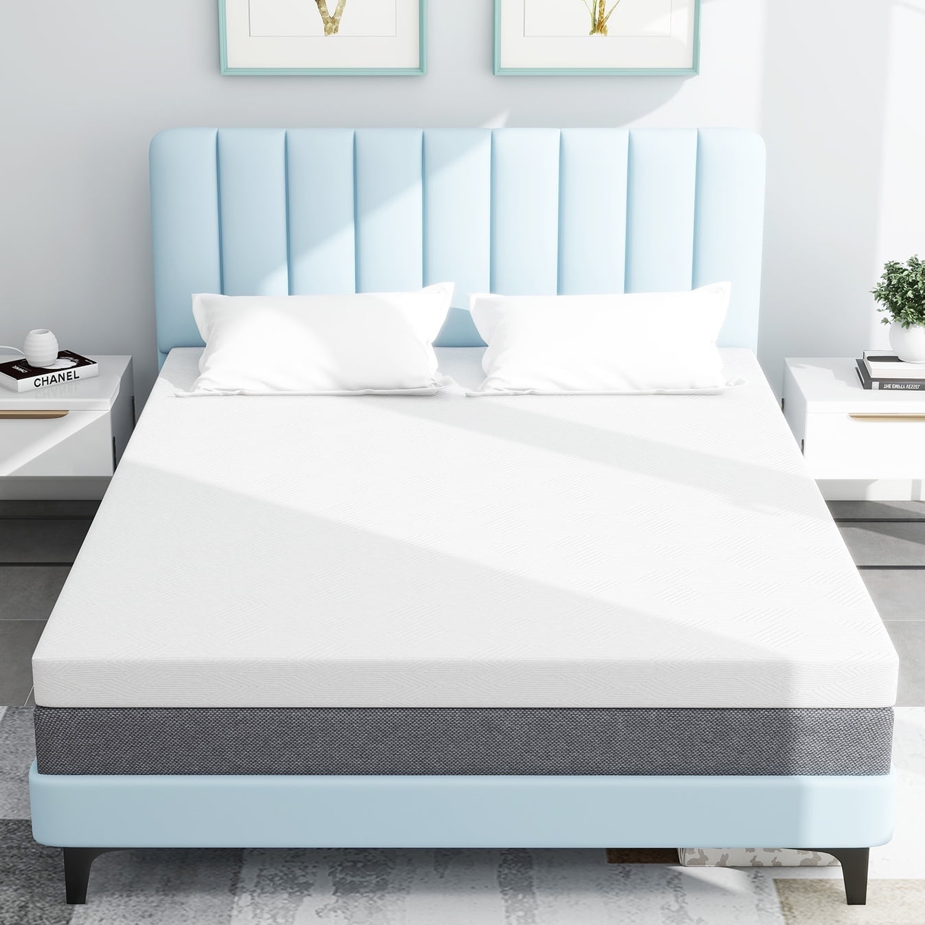 Bigleap 3 Inch Queen Memory Foam Mattress Topper, Bed Topper with ...