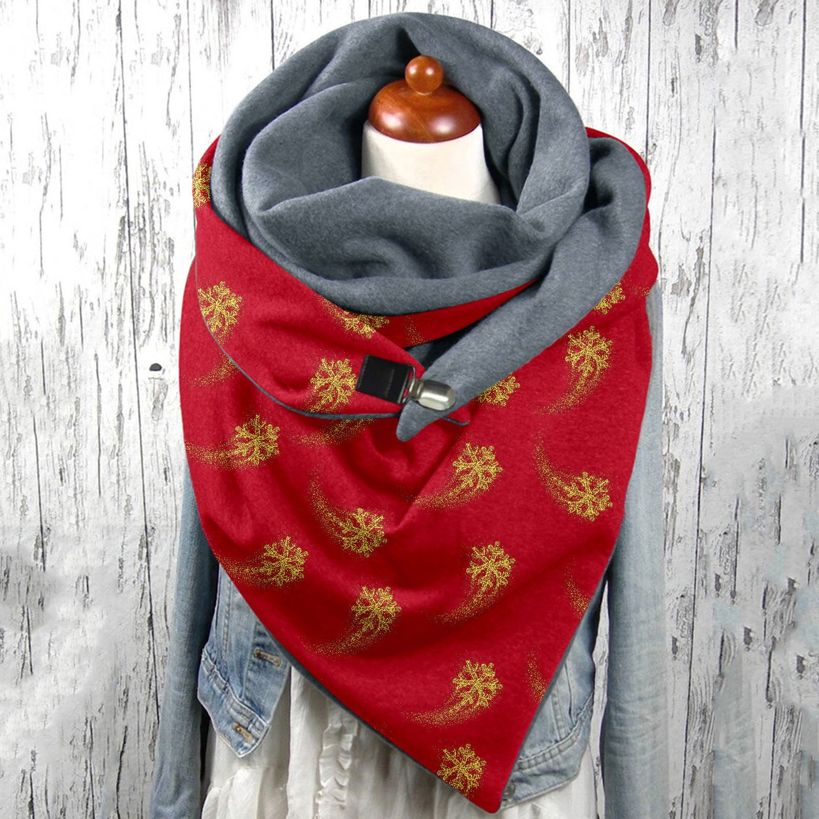 bihdrety Universal Autumn Winter Warm Scarf Printed Elegant Double ...