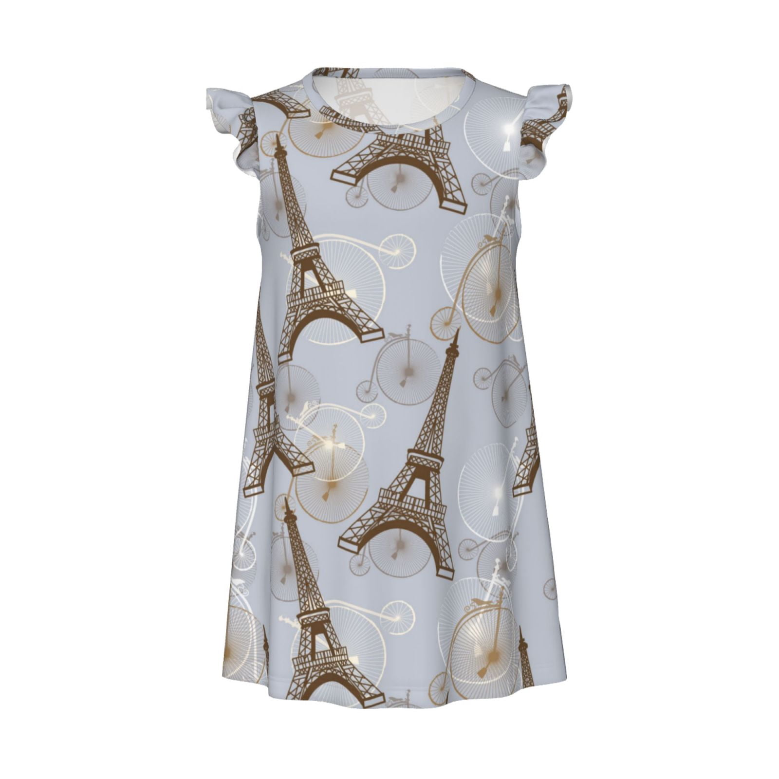 bike Eiffel Tower Girls Nightgowns, Pajamas for Girls, Soft Flutter ...