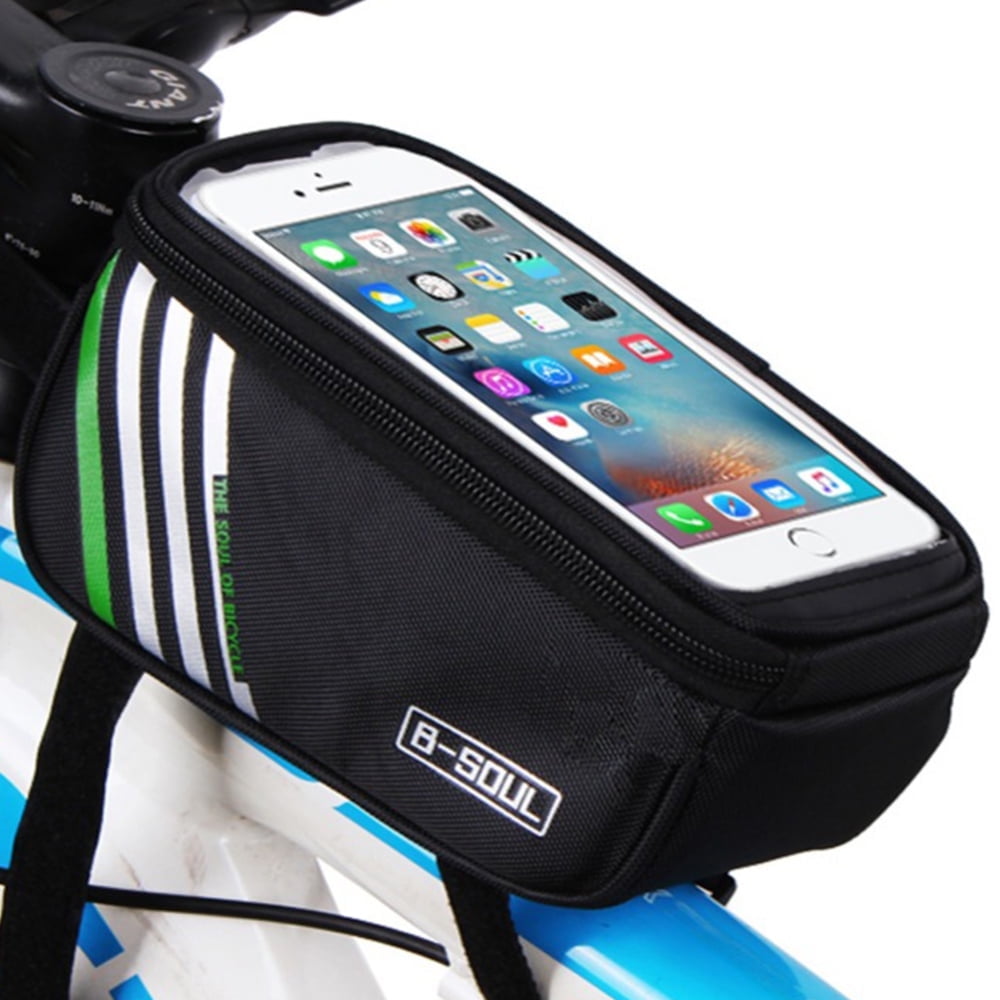 bike phone mount bag, cycling waterproof front frame top tube handlebar ...