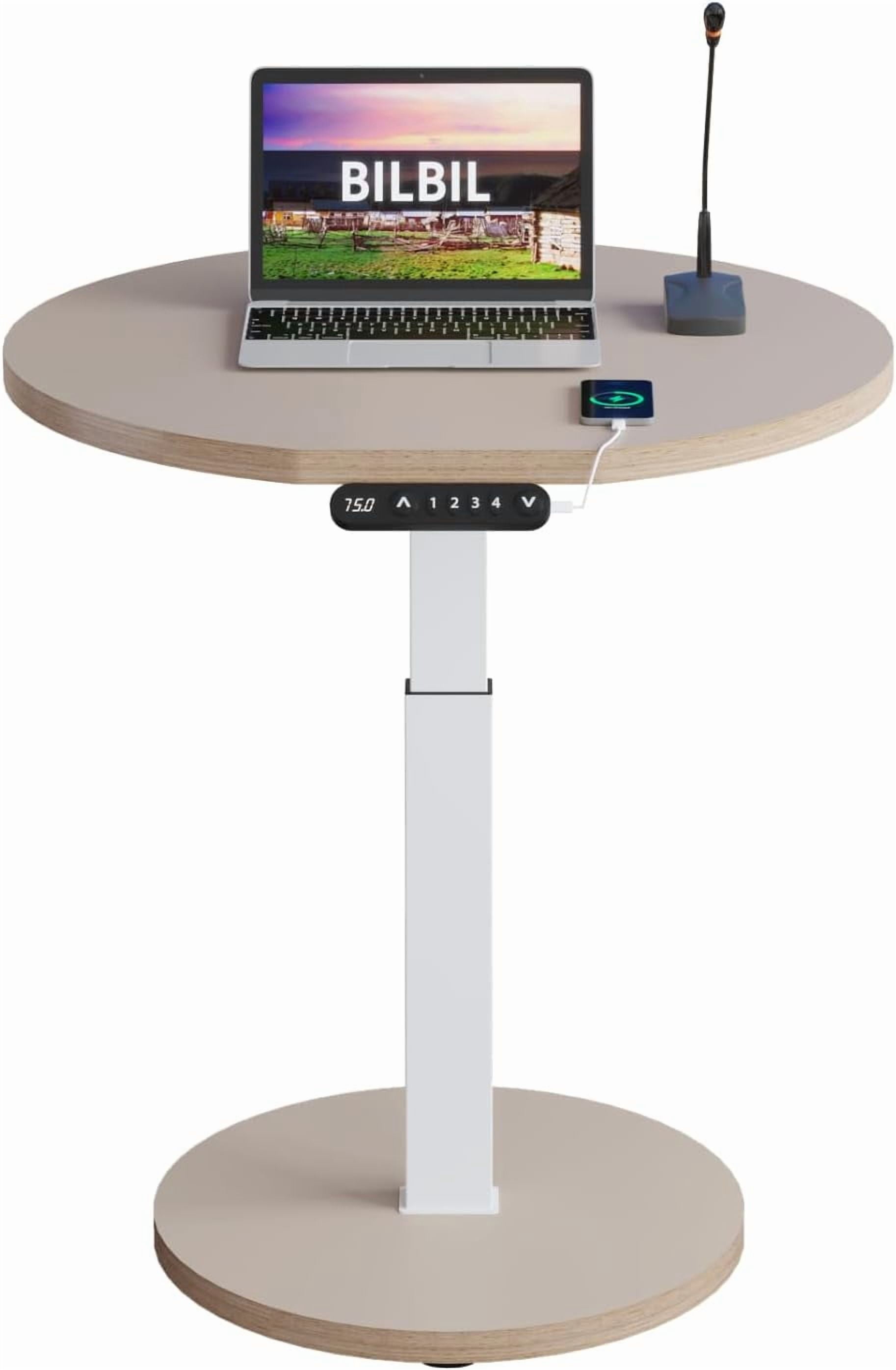 bilbil Electric Height Adjustable Standing Desk, Space-Saving Circular ...