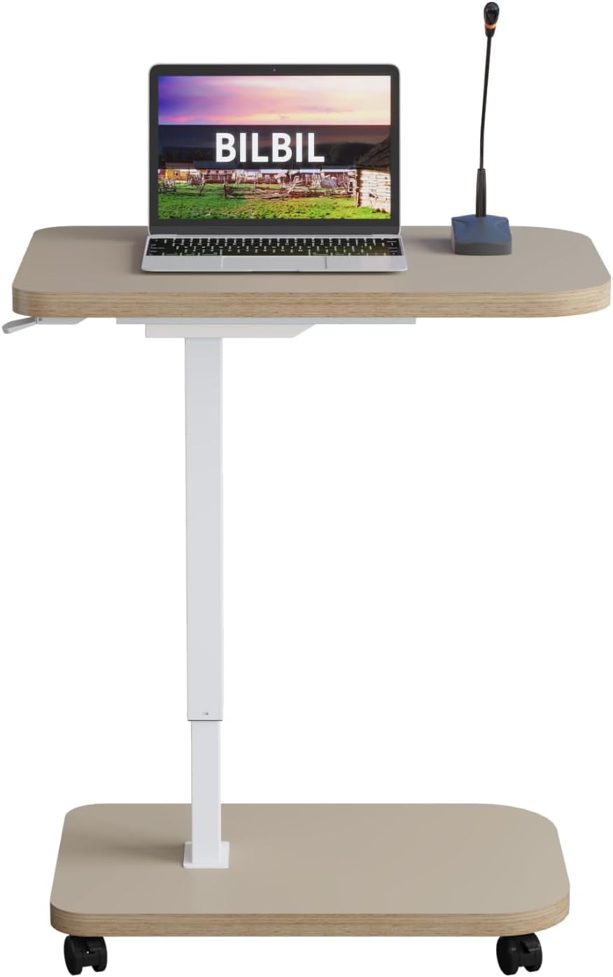 bilbil Pneumatic Height Adjustable Standing Desk, Locking Wheels ...