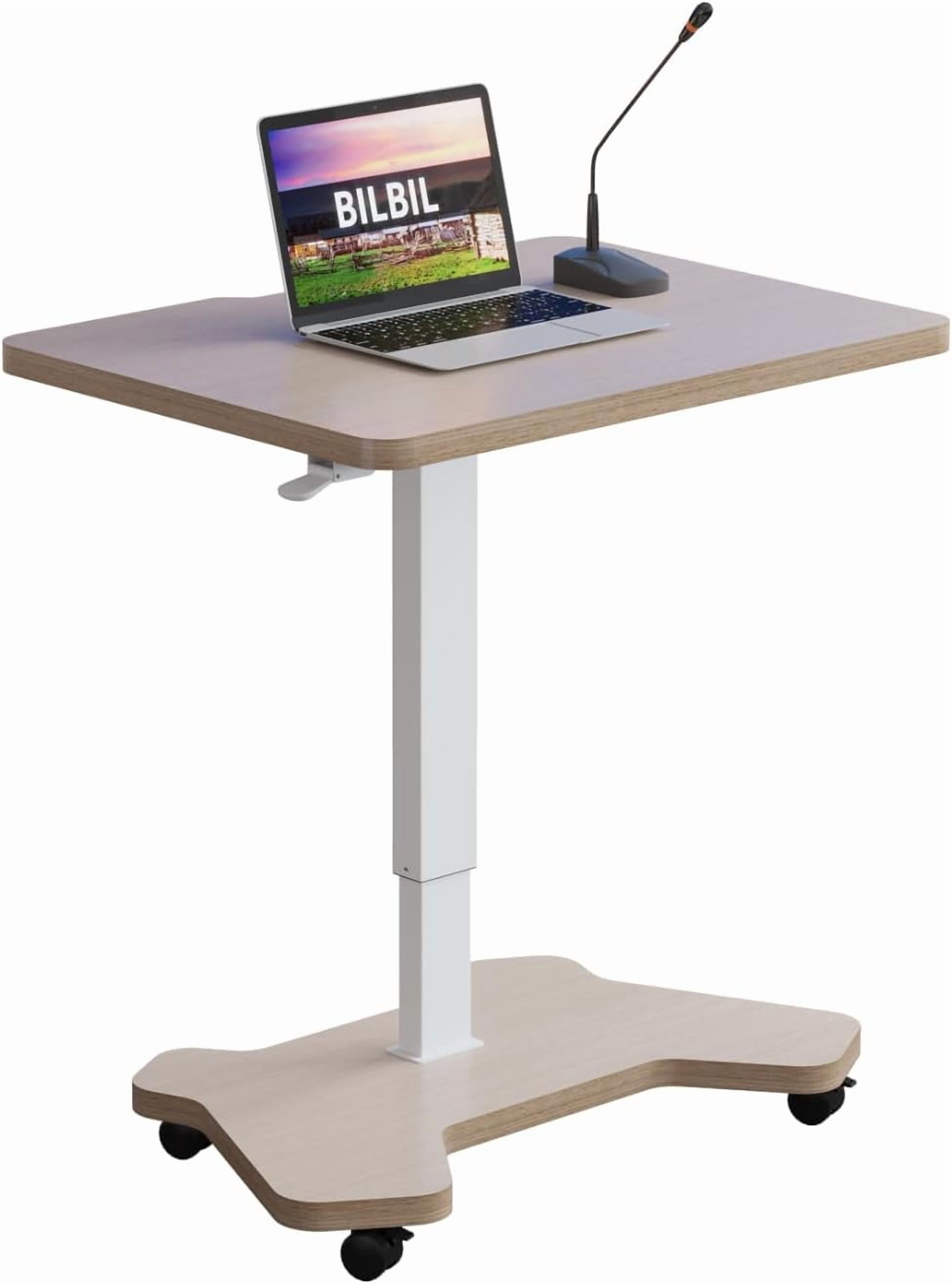 bilbil Pneumatic Height Adjustable Standing Desk, Locking Wheels ...