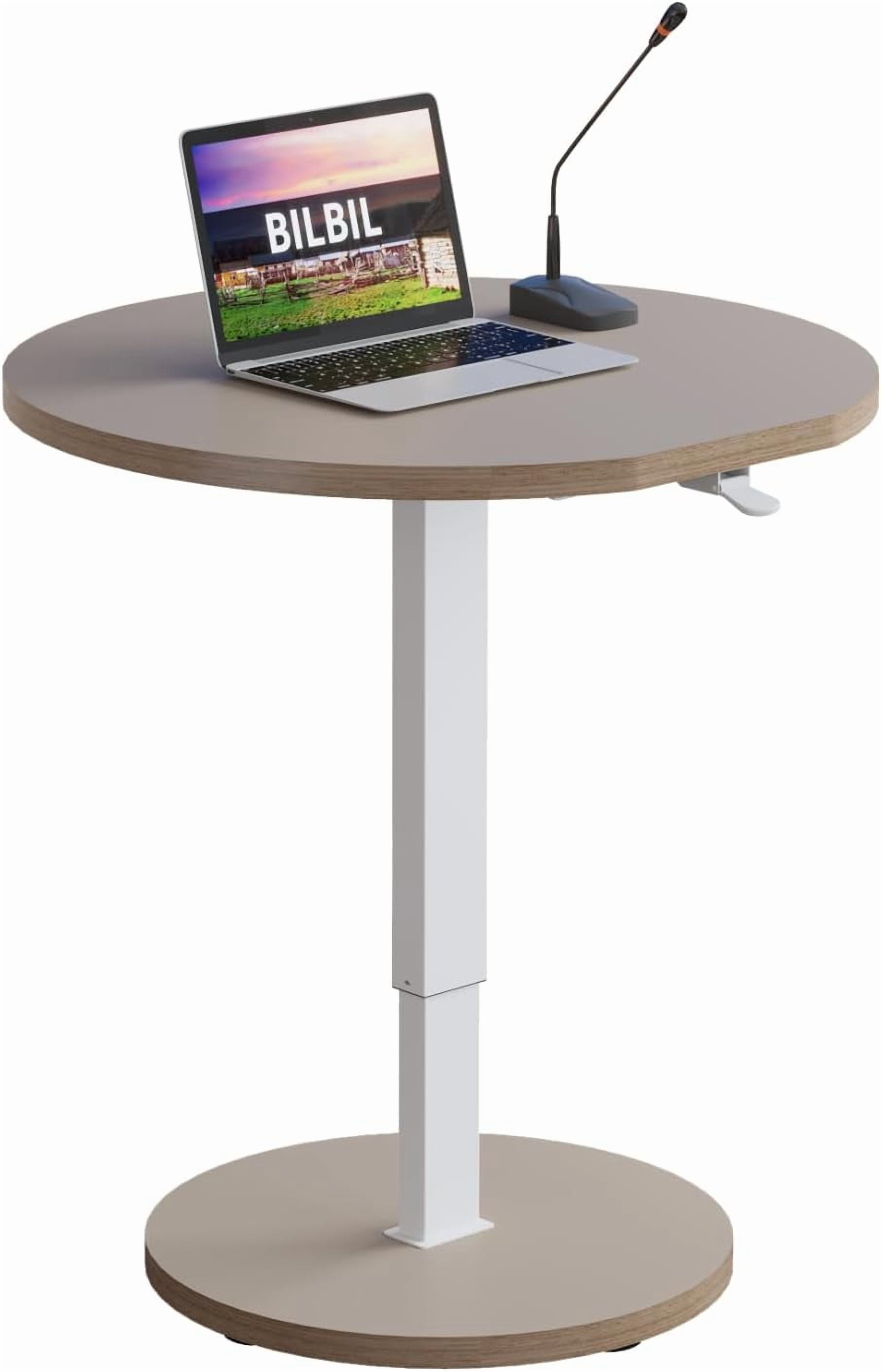 bilbil Round Pneumatic Adjustable Standing Desk, Space-Saving Circular ...