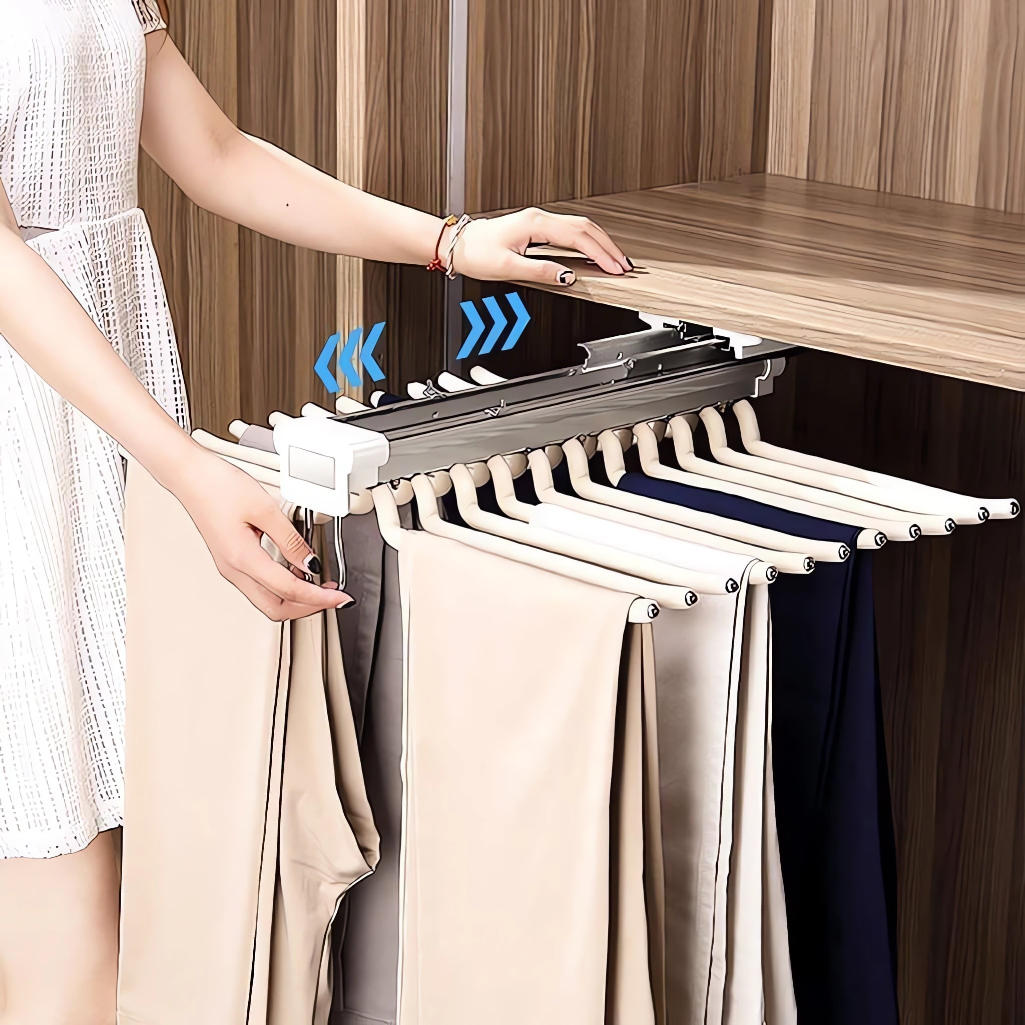 Bimiti 23.4x18x5.7 inch Closet Organizer, Pull Out Trousers Rack, 22 ...