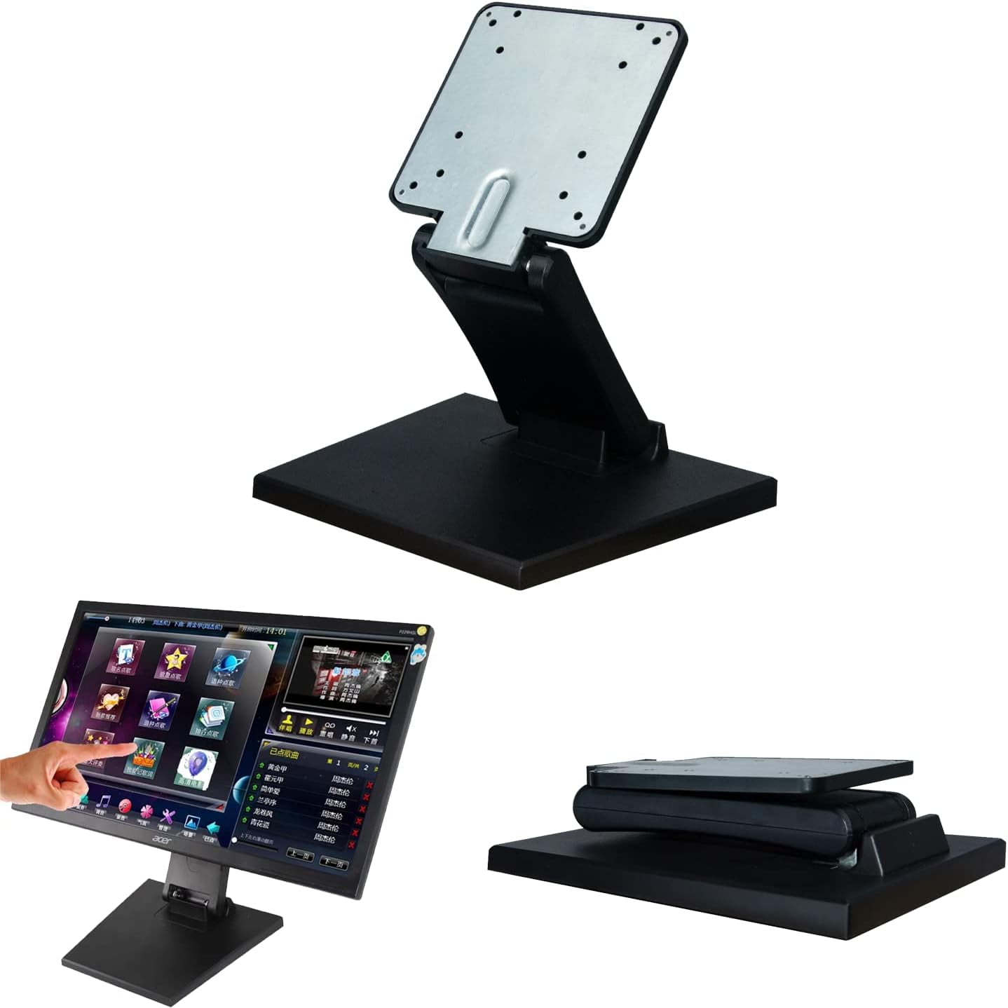 bimiti Adjustable LCD Monitor Stand, 10in-27in Metal Folding Monitor ...