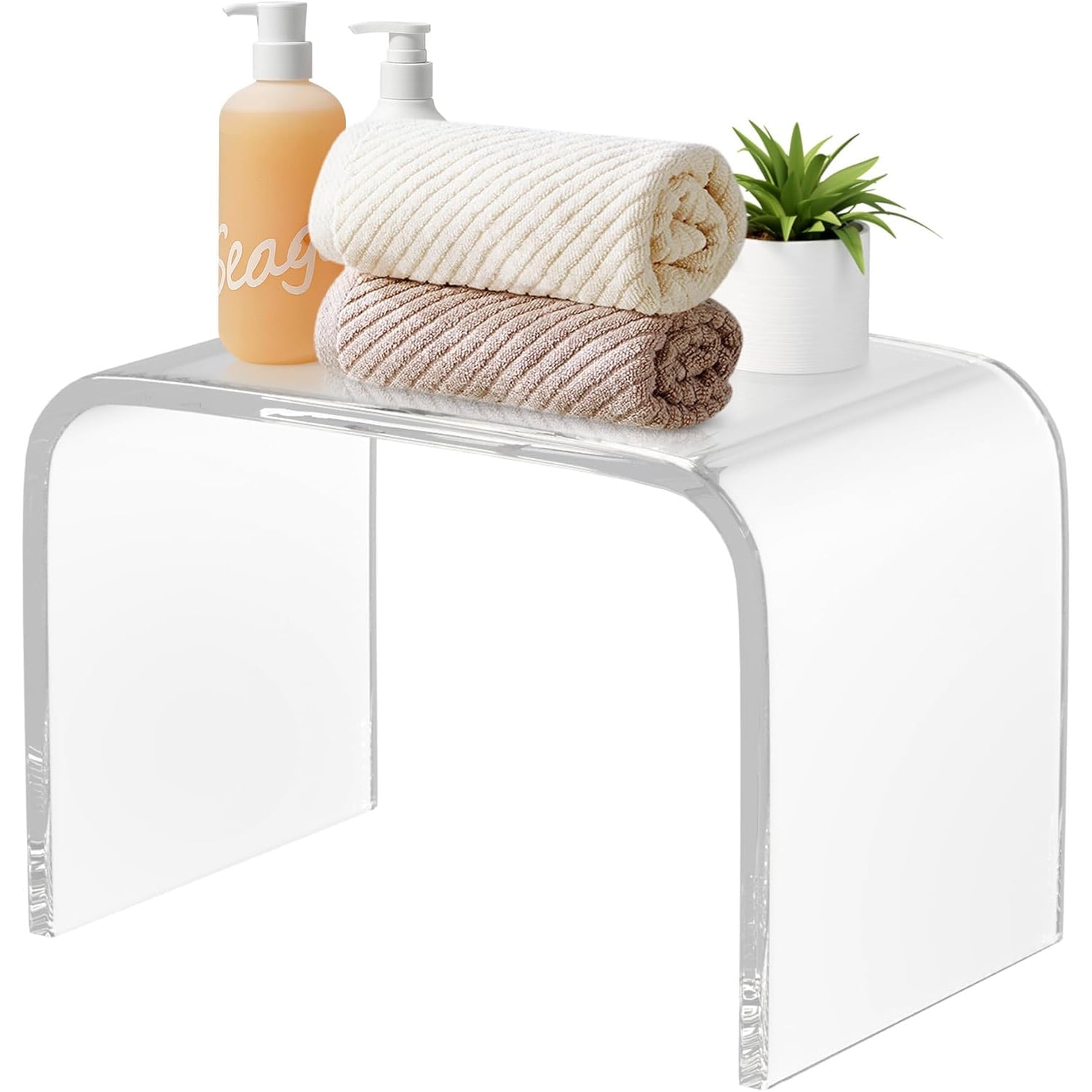 Ymokee Thicken Clear Acrylic Shower Stool with Accessories Included ...