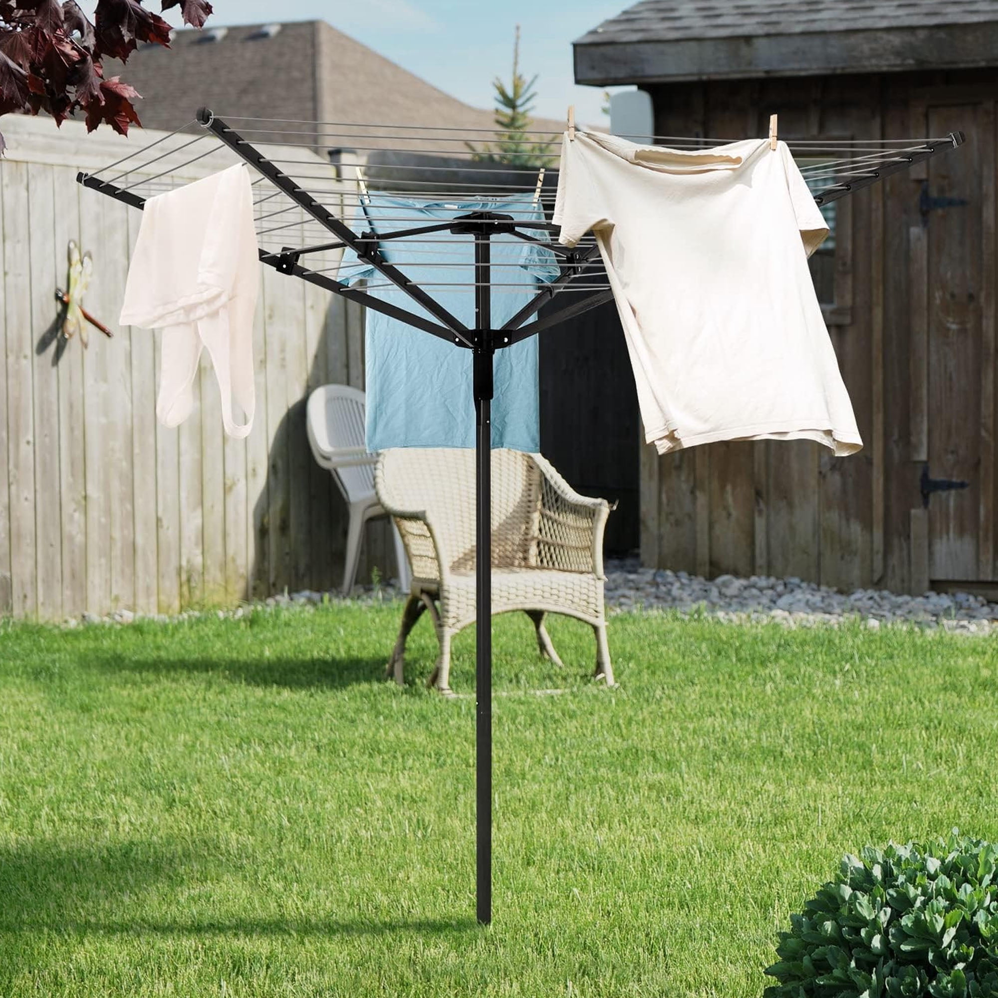 Bimiti Laundry Umbrella Dryer, 4-Aluminum Arms, Adjustable, 165 ft ...