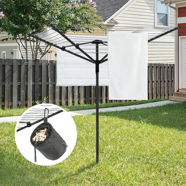 Bimiti Laundry Umbrella Dryer, 4-Aluminum Arms, Adjustable, 165 ft ...