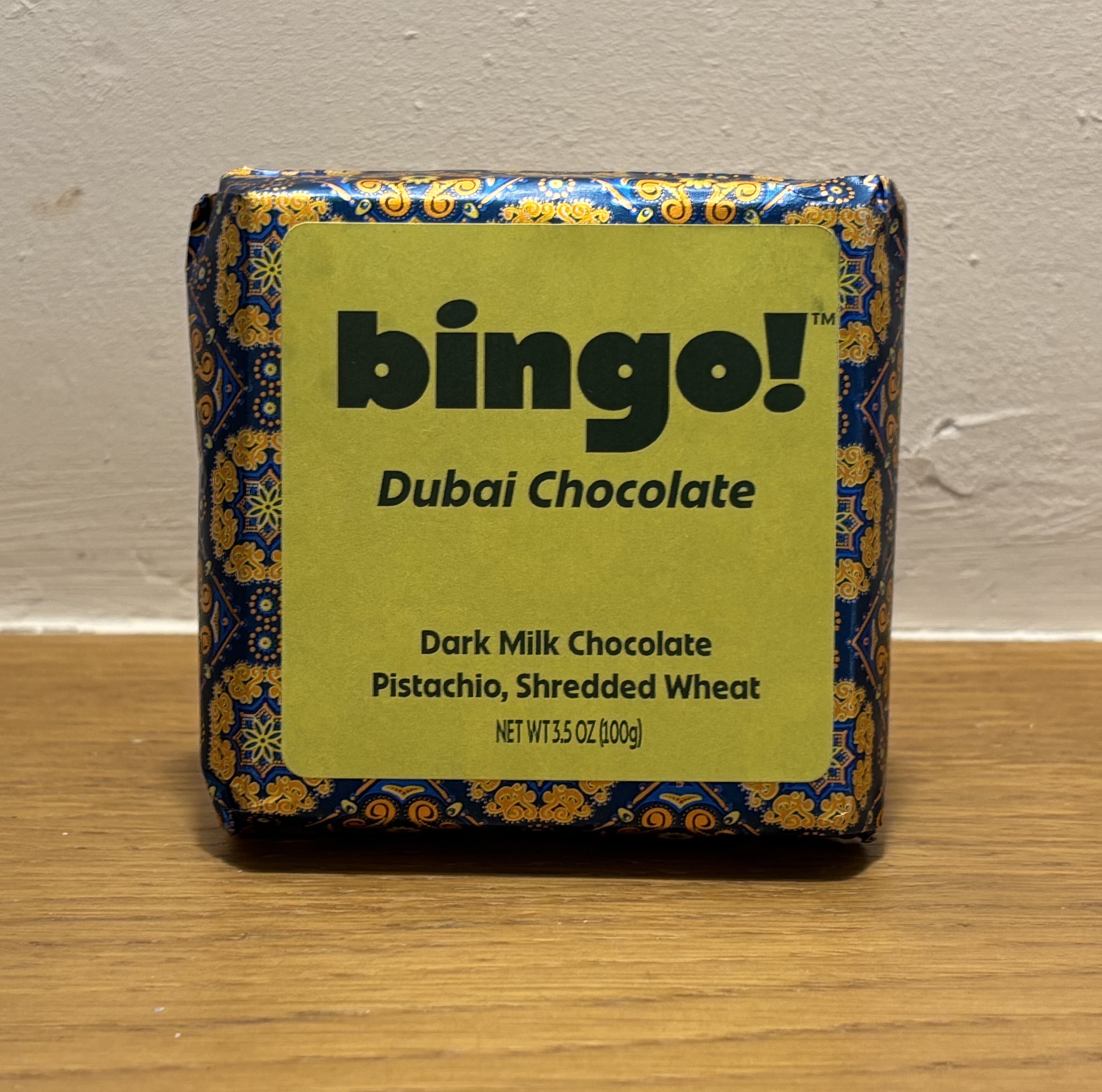 bingo! Dubai Chocolate Bar Pistachio 3.6 Oz - Walmart.com