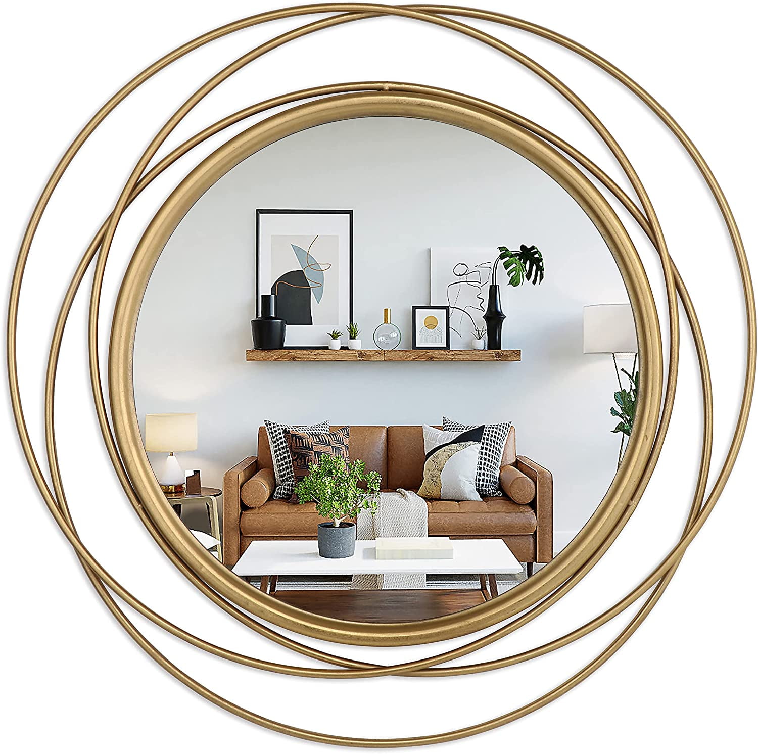 binoen 32 inch Round Mirror Gold Circle Wall Mirror for Bathroom Vanity ...