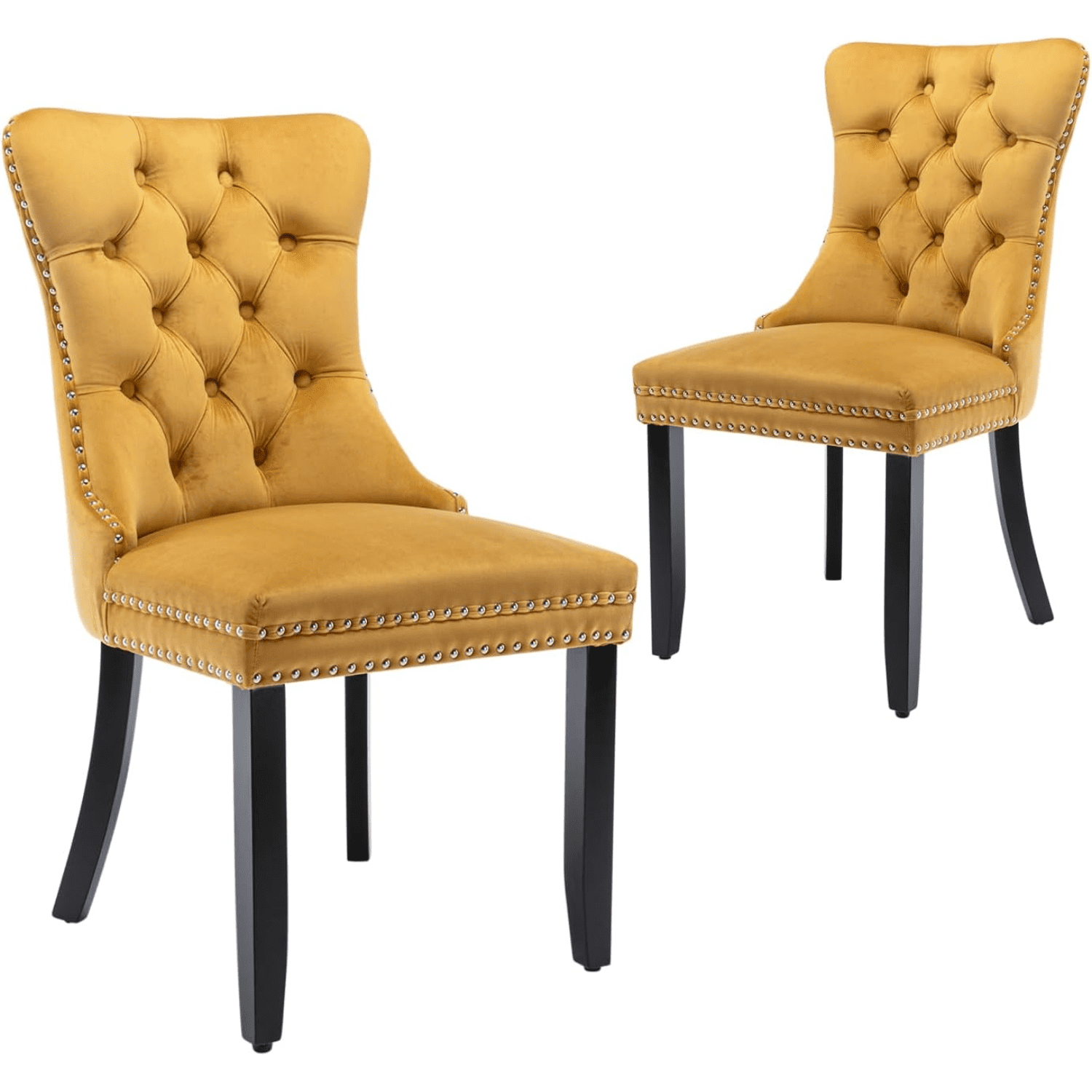binoen Velvet Dining Chairs Upholstered Dining Chairs with Ring Pull ...