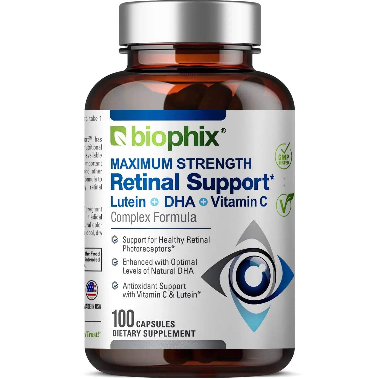 biophix Retinal Support Maximum Strength Complex Formula 100 Capsules ...