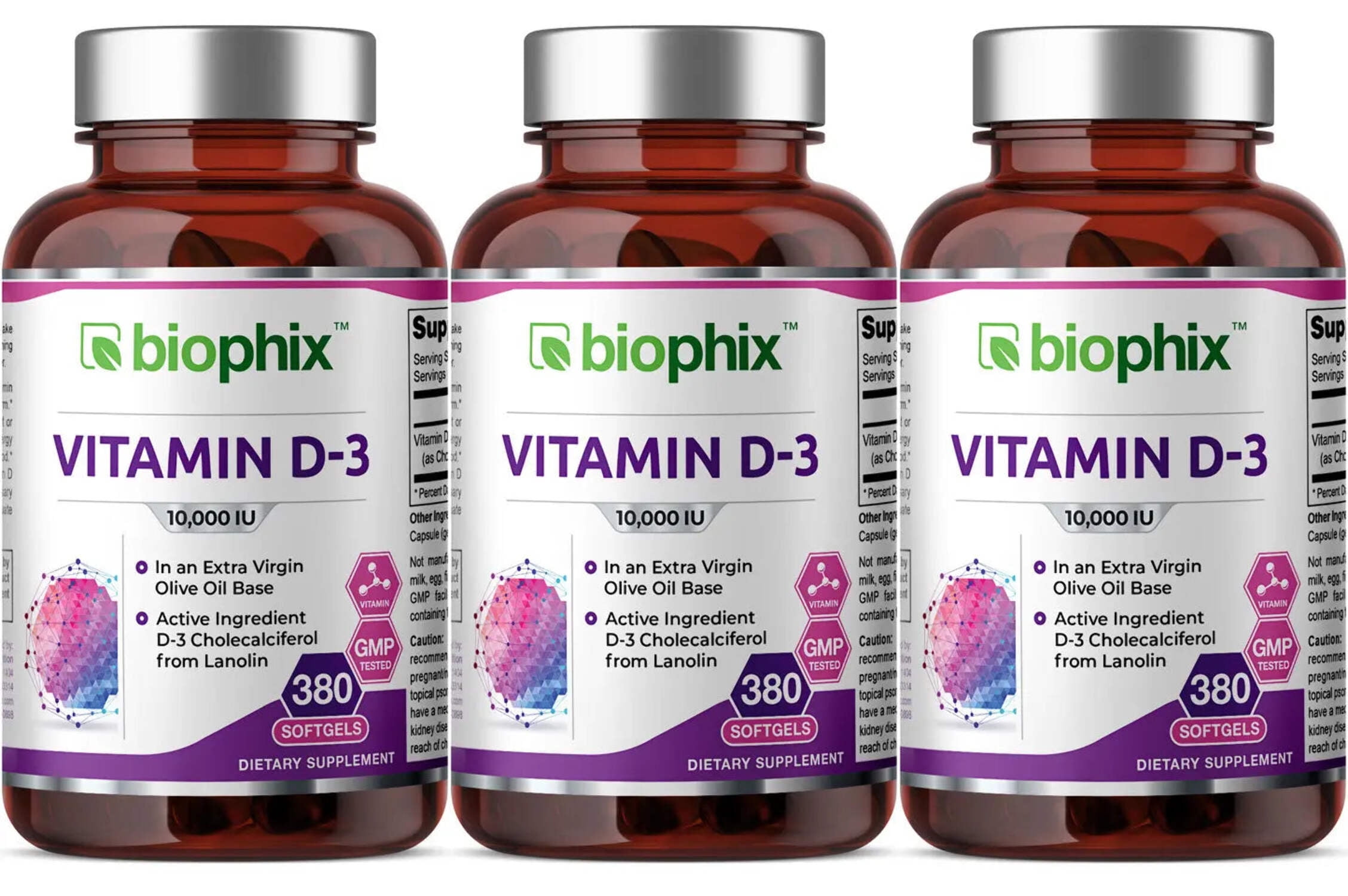 biophix Vitamin D-3 10000 IU 380 Softgels 3 Pack - High-Potency in ...