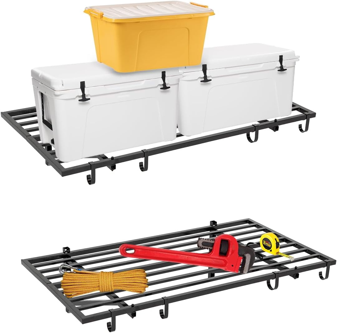 biosp 2 Pack Garage Wall Shelves, 2ft x 4ft Wall Mounted Garage ...