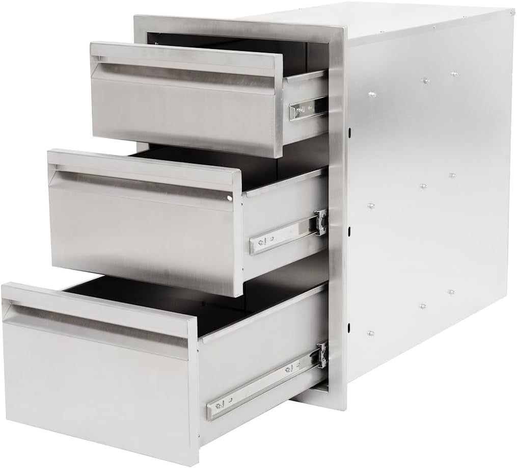 biosp 3-Tier Flush Mount Triple Access Storage Drawer with Handle ...