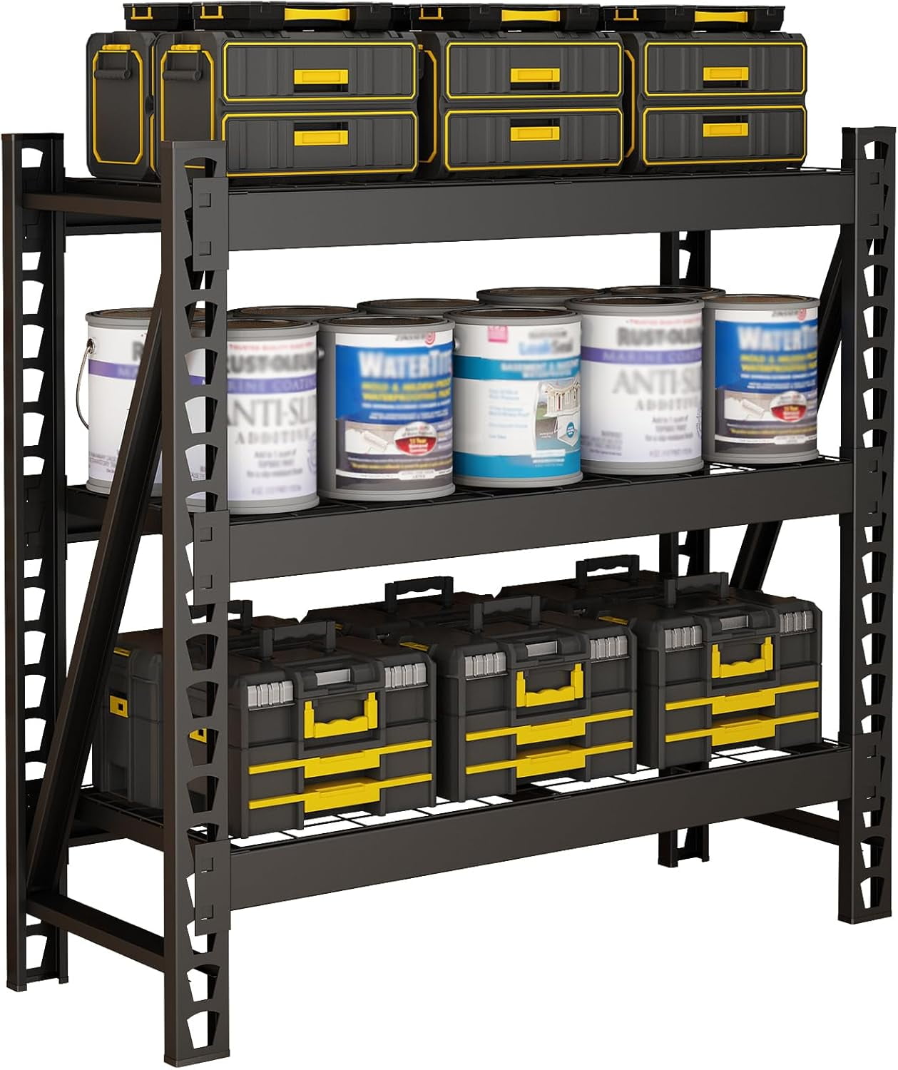 biosp 3-Tier Heavy Duty Garage Shelving, 5400lbs Load Capacity Storage ...