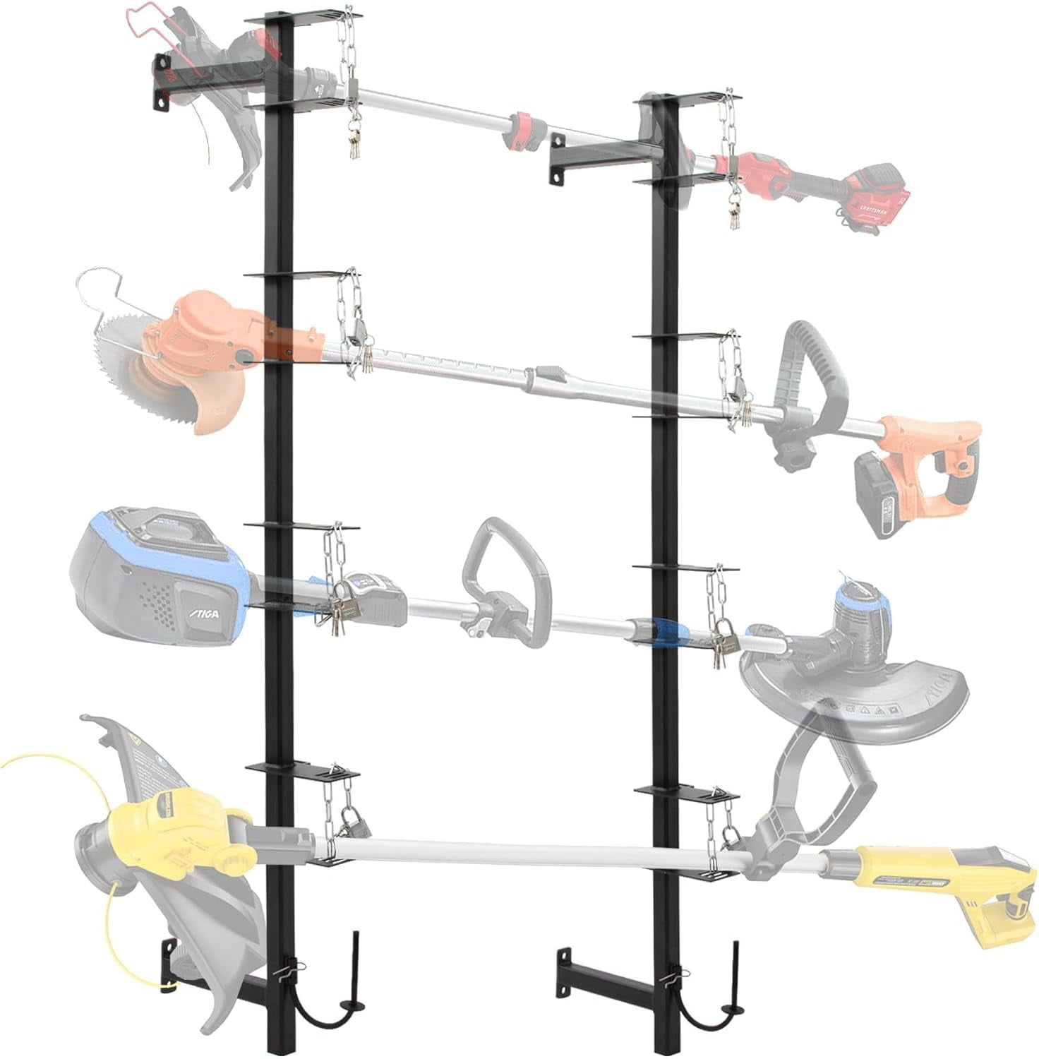 biosp 4 Place Weed Eater Rack Carrier, Trailer Landscape Racks with ...