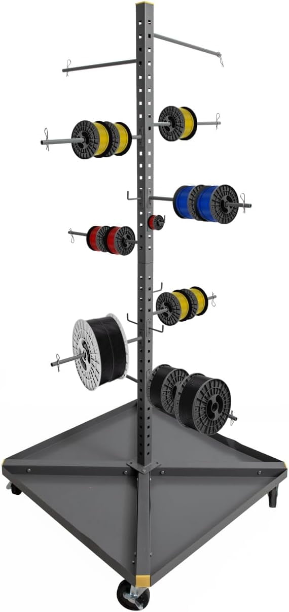 biosp 6 Axles Reel Dispenser with Wheels, Heavy Duty Removable Steel ...