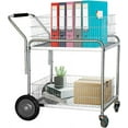 biosp Heavy Duty Steel Wire Mail Cart with Wheels, 250 Lb Rolling 2 ...