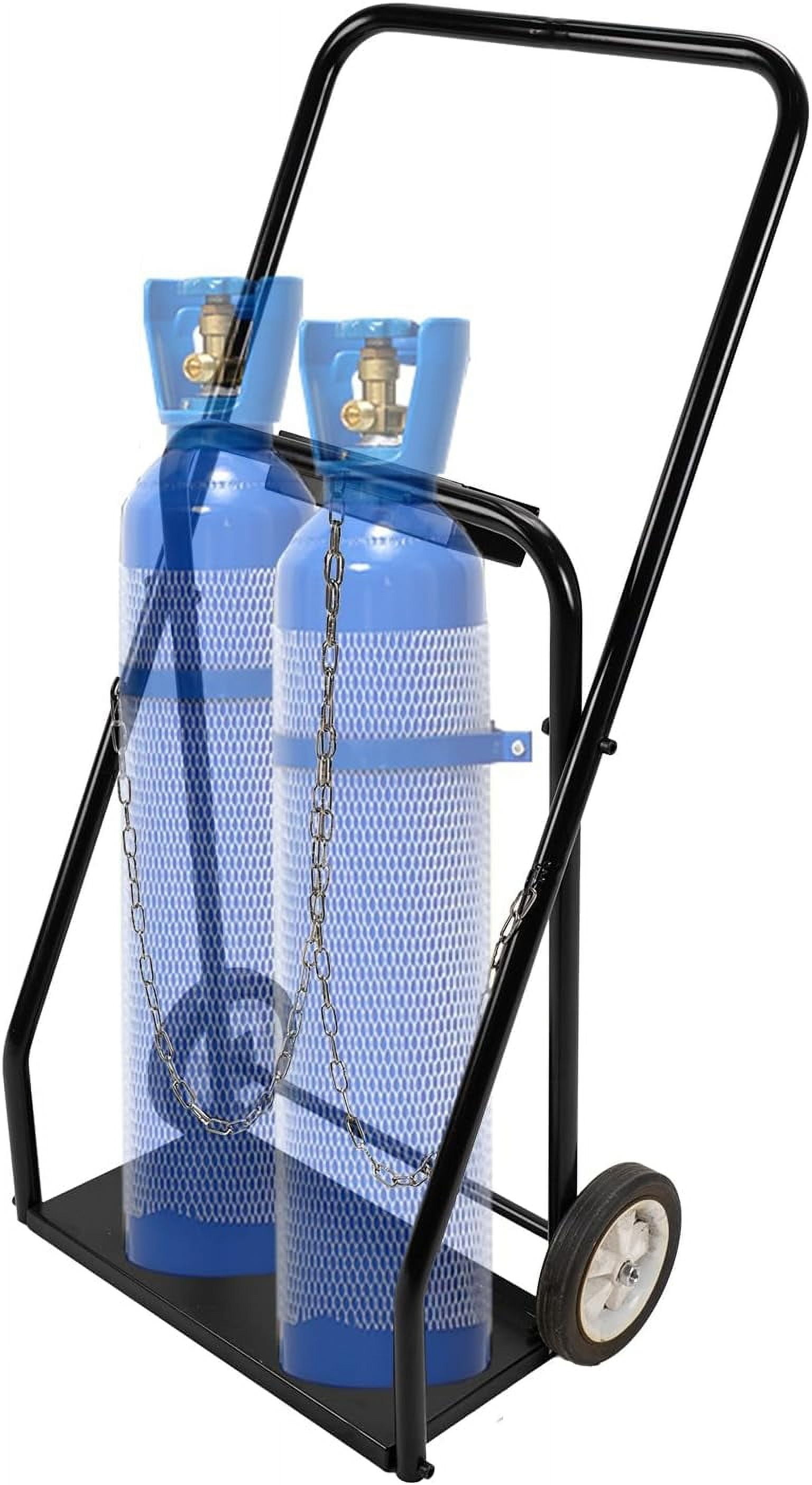 biosp Welding Cylinder Cart with Two 6" Solid Rubber Wheels, Heavy Duty ...