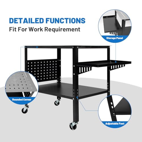 biosp Welding Table 36''x24'' Steel Weiding Cart, 5/8'' Fixture Holes ...