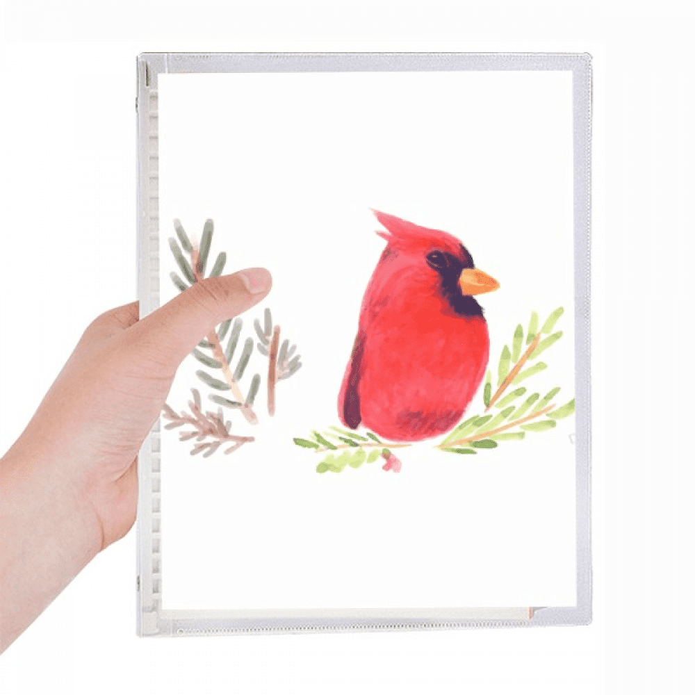 bird animal magpie red notebook loose diary refillable journal statiry ...