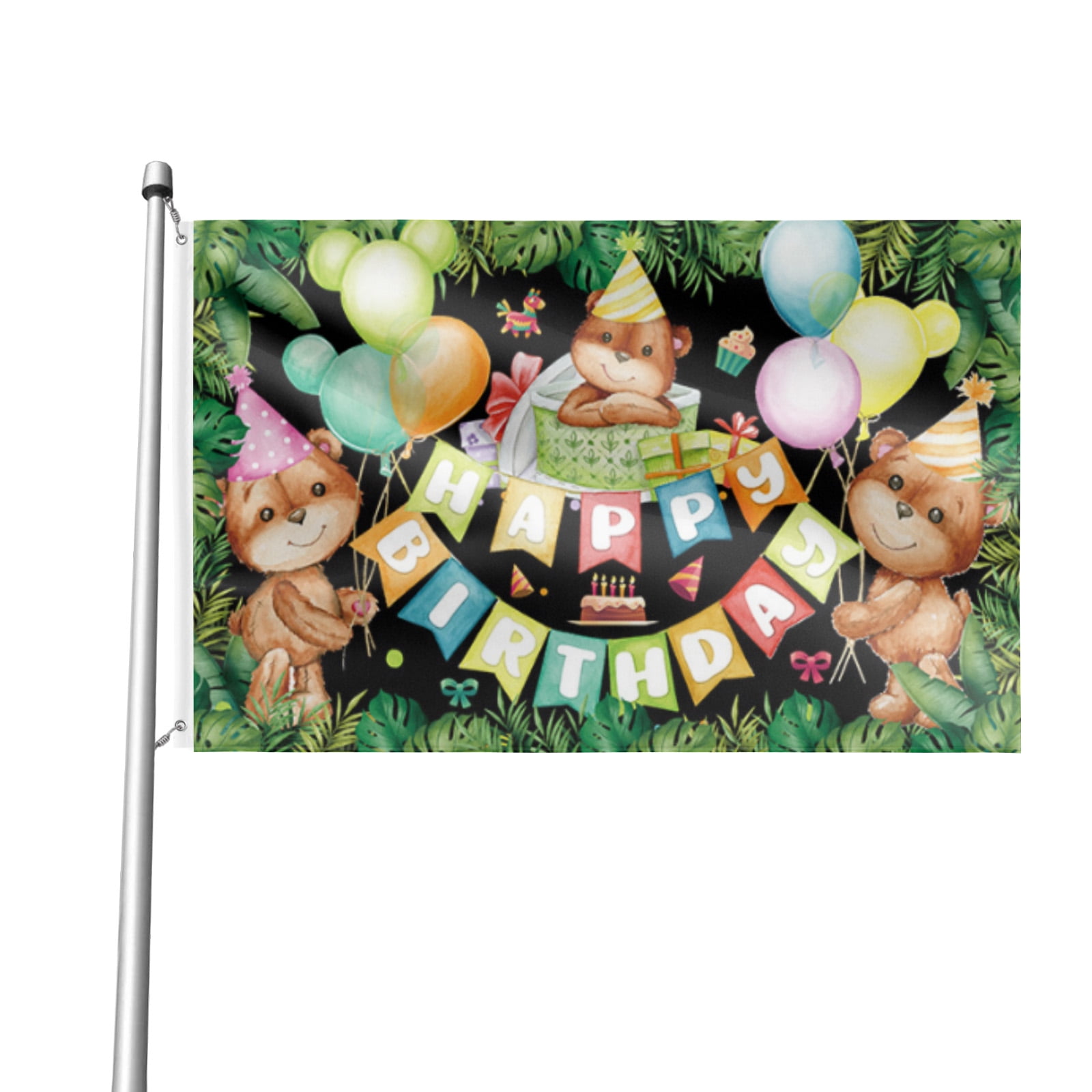 birthday Outdoor Decor Flags Vivid Color, One side Stitched Flags ...