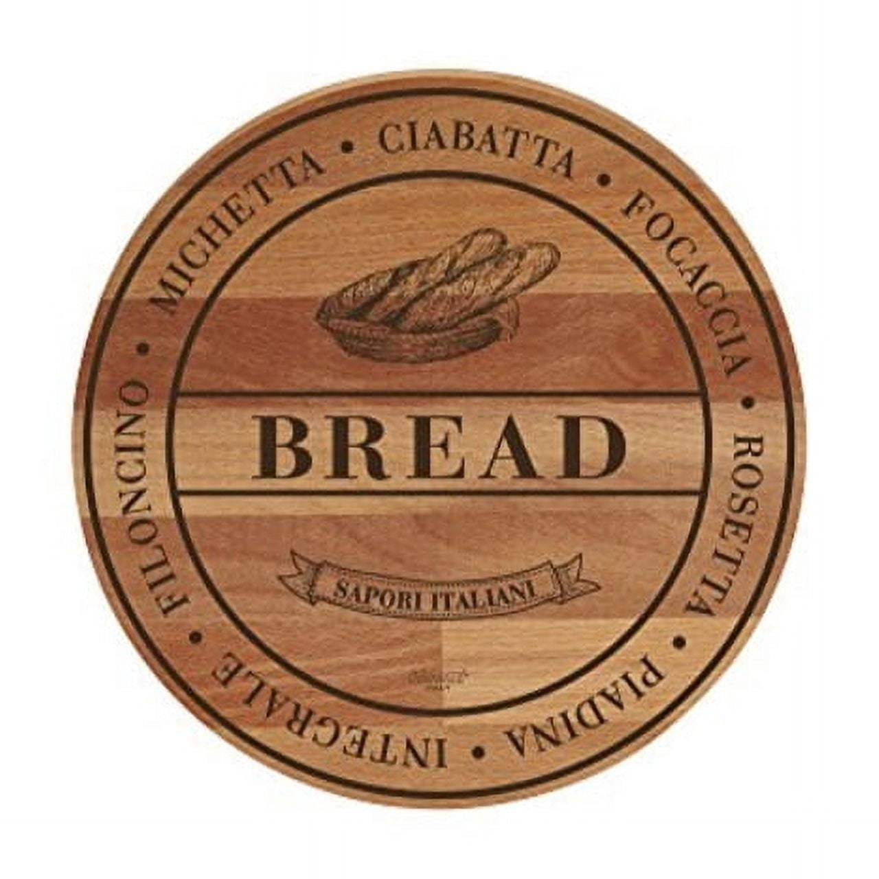 Bisetti BT-26804"Bread" Beech Wood Round Cutting Board, 11.8", Brown ...